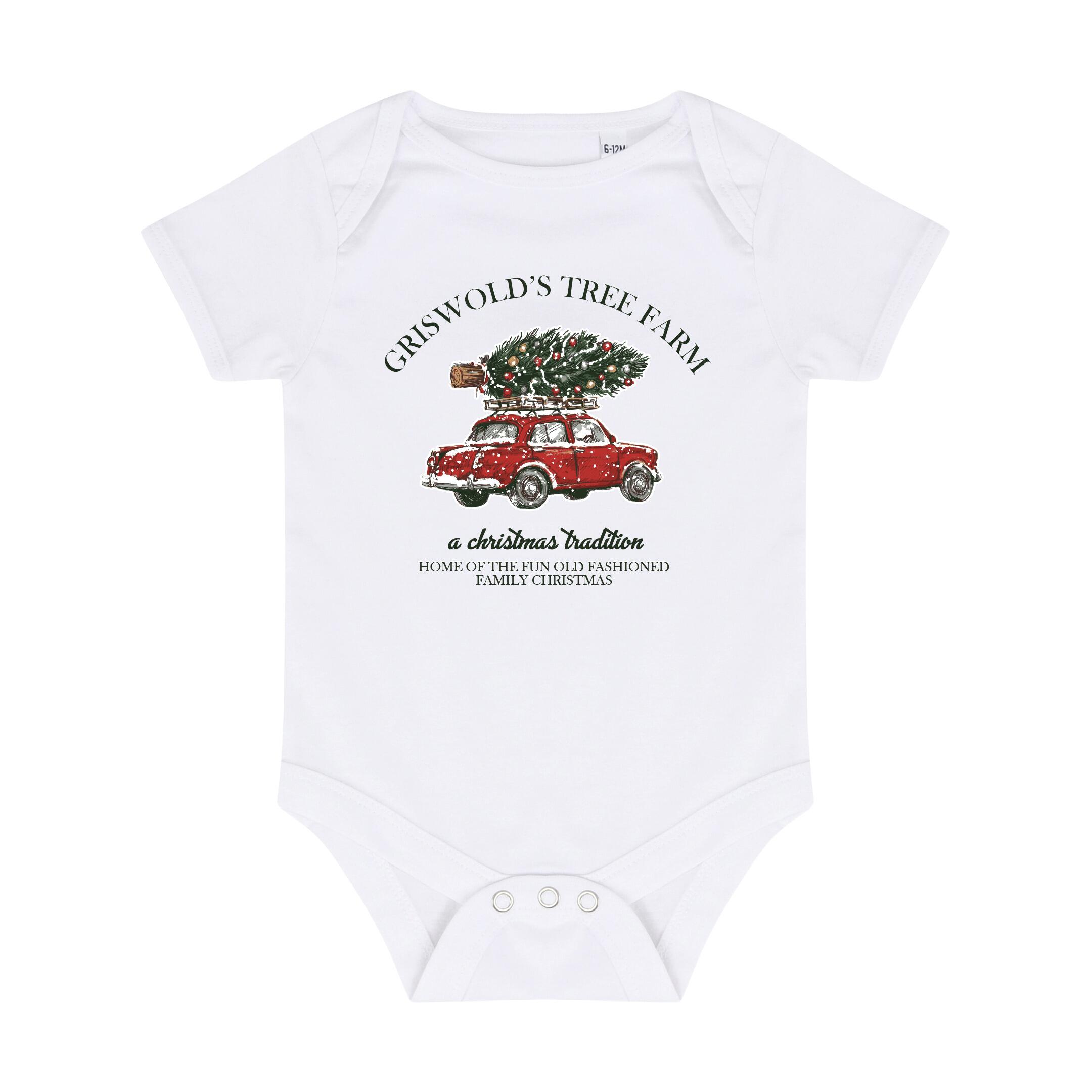 Griswold’s Tree Farm Baby Grow – Christmas Design