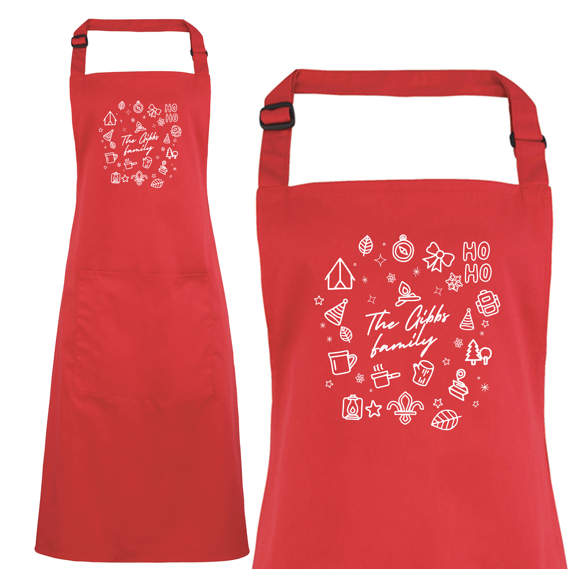 Personalised Family Christmas Apron – Adult