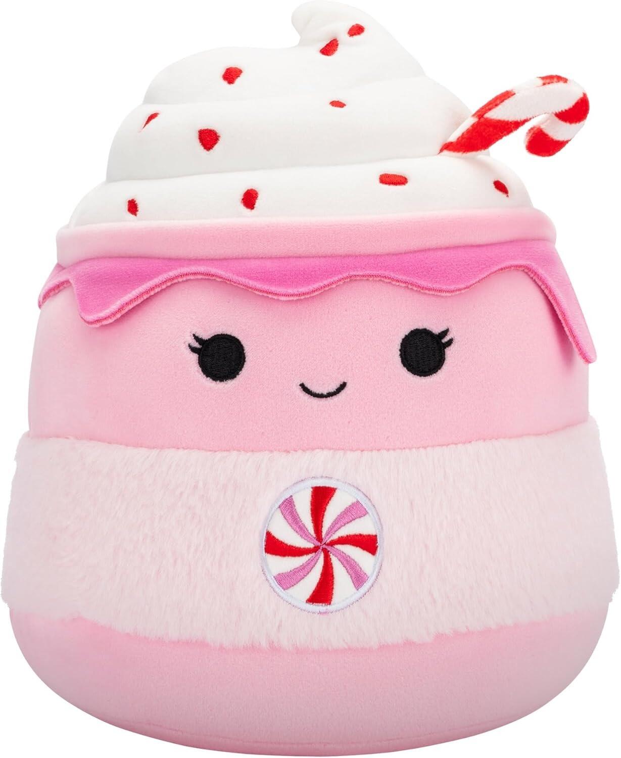 7.5" Christmas Squishmallow- Ethel the Pink Candy Cane Hot Chocolate