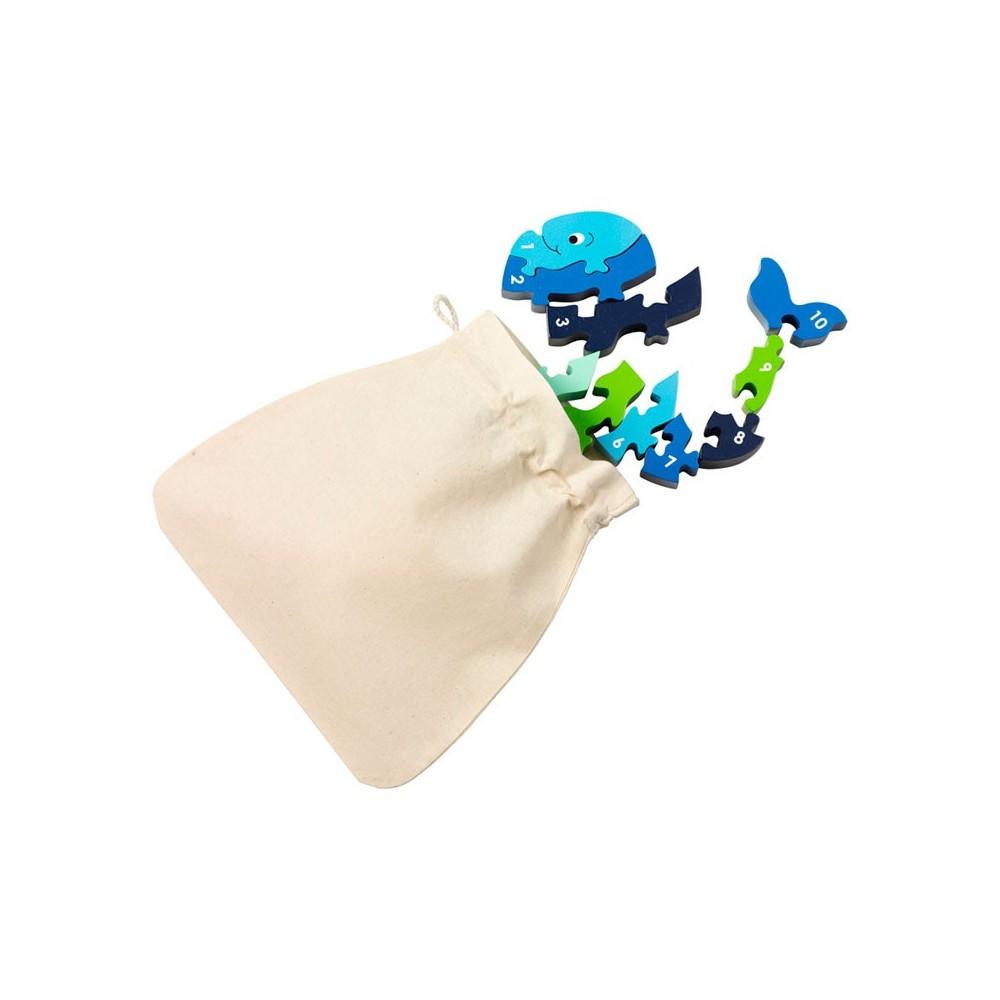 Natural Calico Drawstring Bag