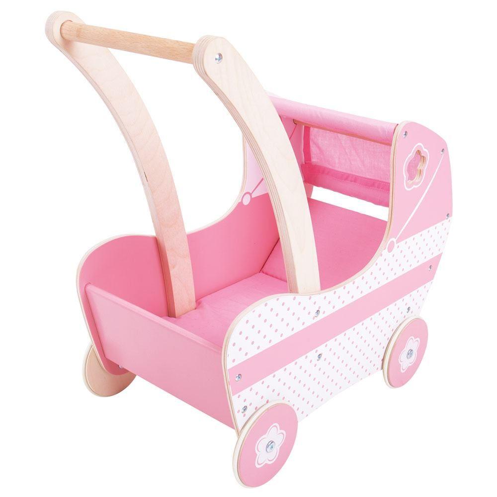 Bigjigs Wooden Dolls Pram