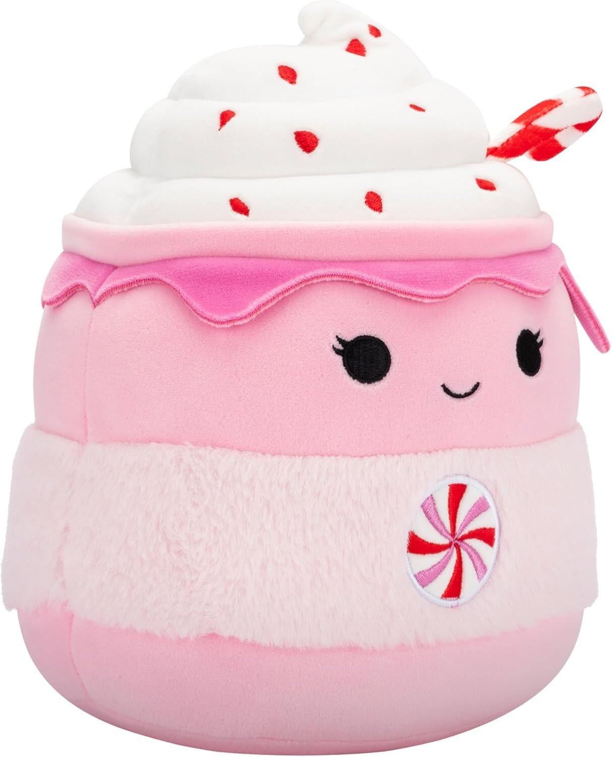 7.5" Christmas Squishmallow- Ethel the Pink Candy Cane Hot Chocolate