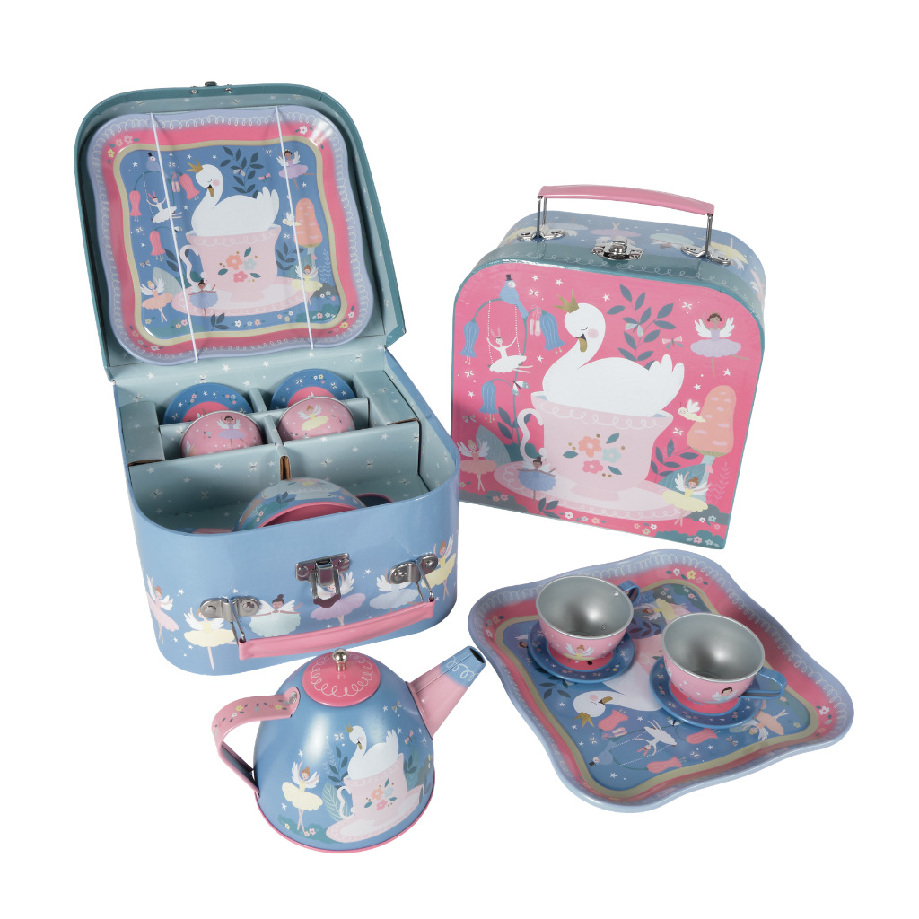 Swan Tin Tea Set