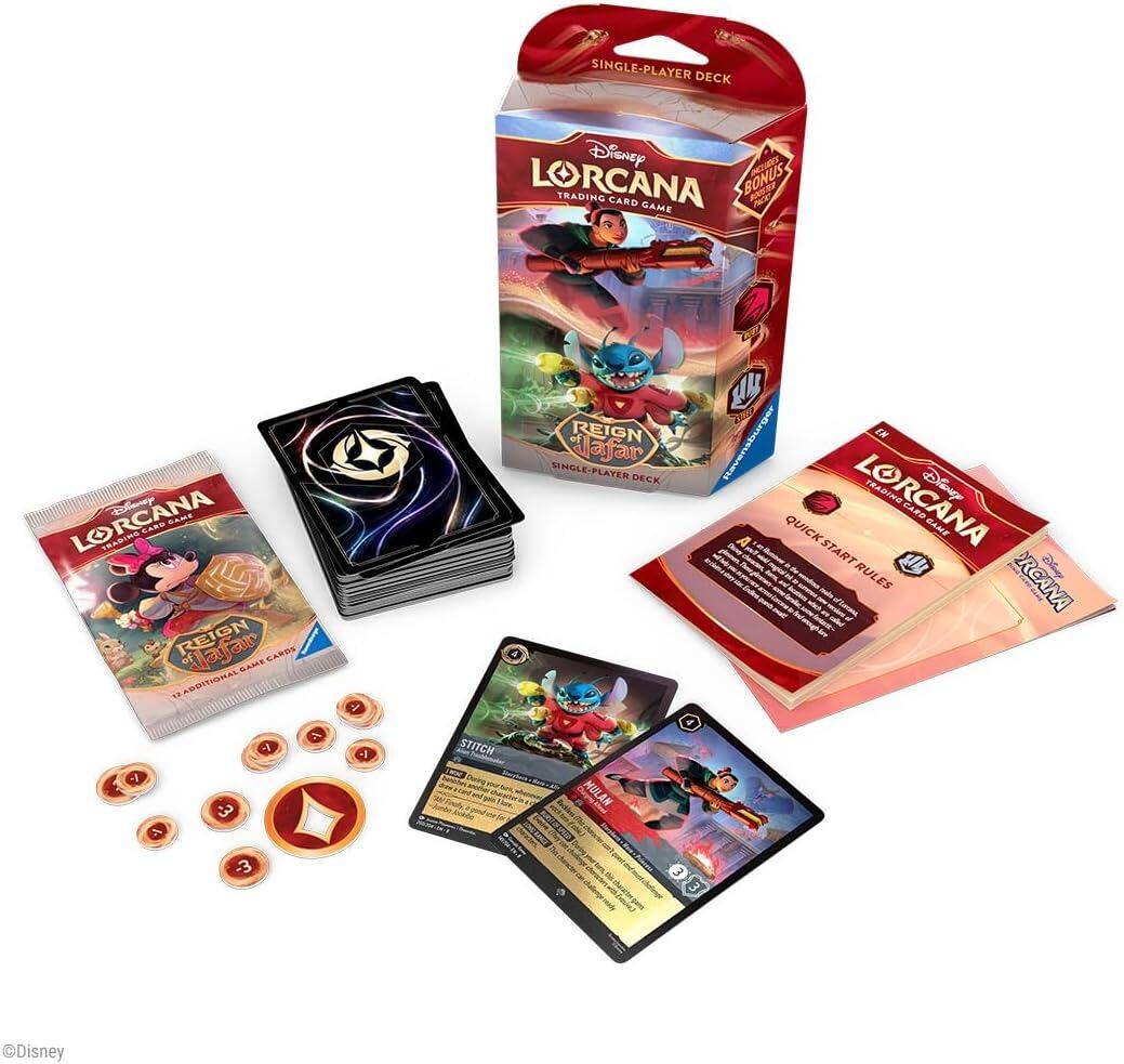 Disney Lorcana: Reign of Jafar Starter Deck - Ruby and Steele (Mulan ...