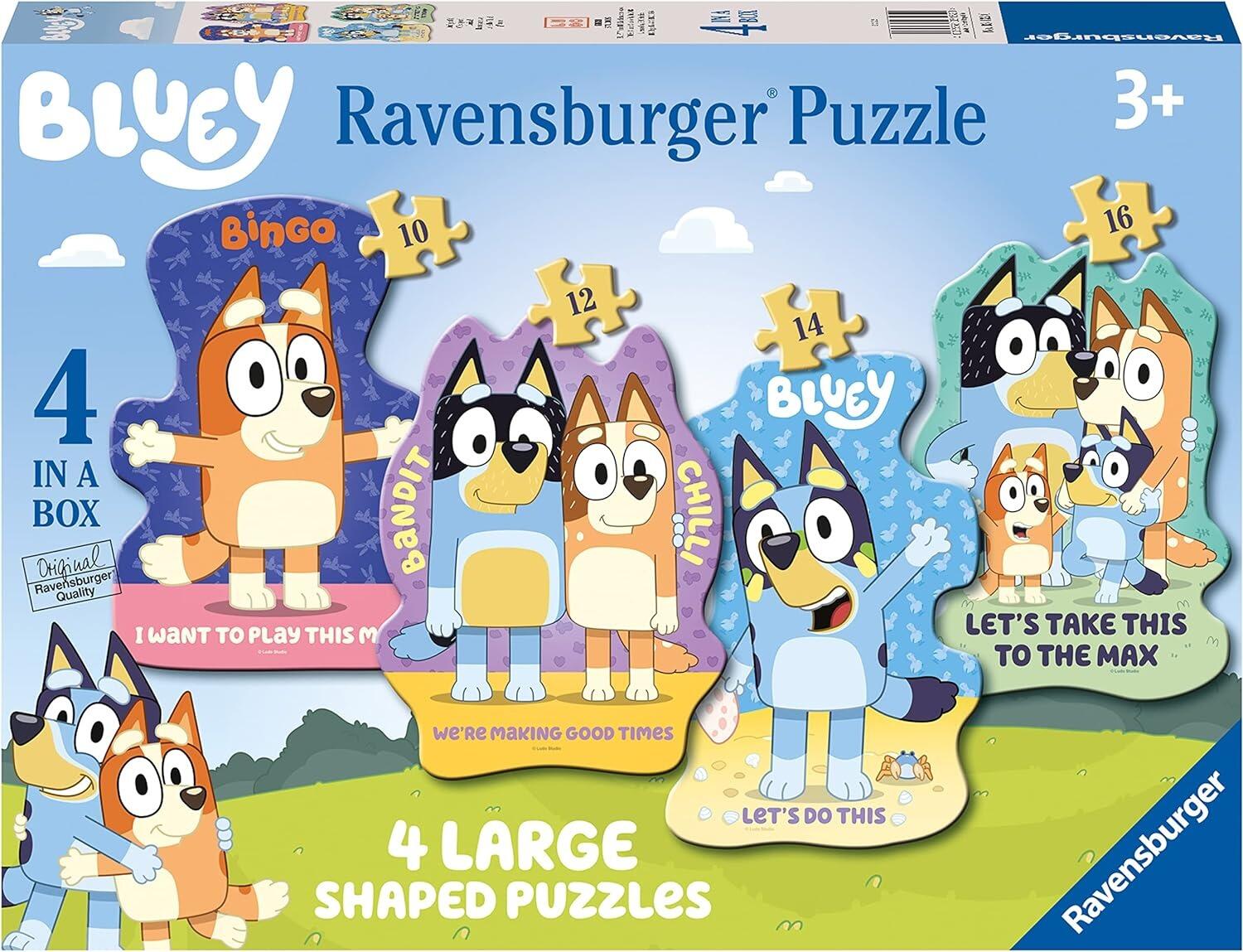 Bluey 4 large shaped puzzles 10-16 pieces