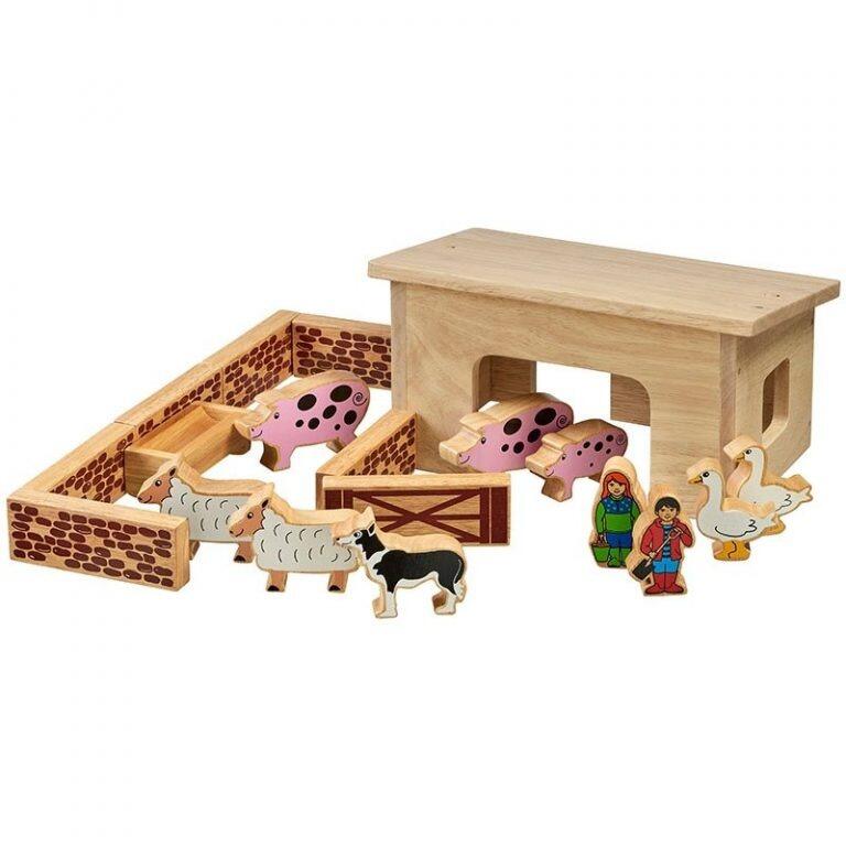 Pig and Sheep Barn with Colourful Characters