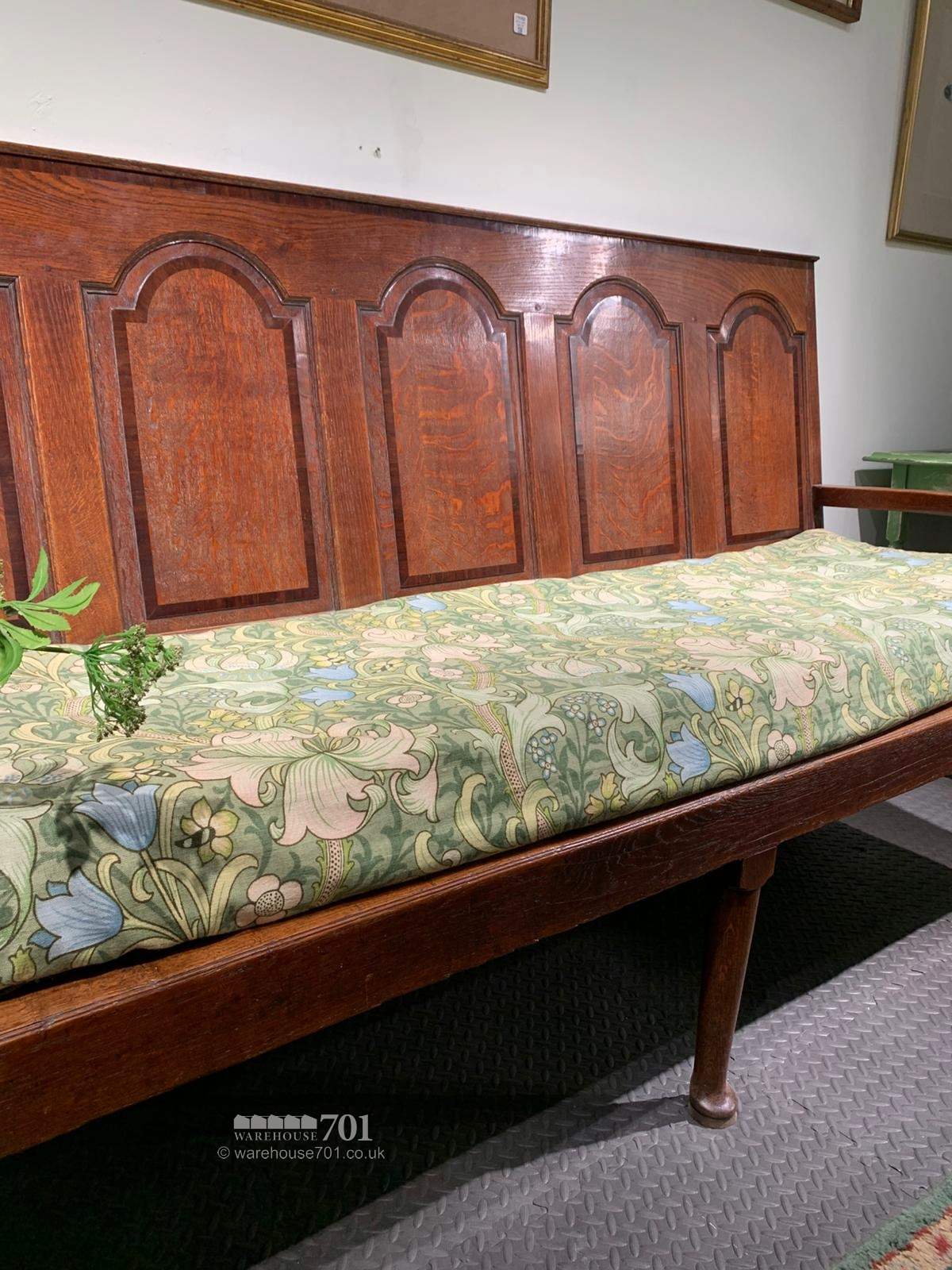 Settle or Hall bench with William Morris cushion