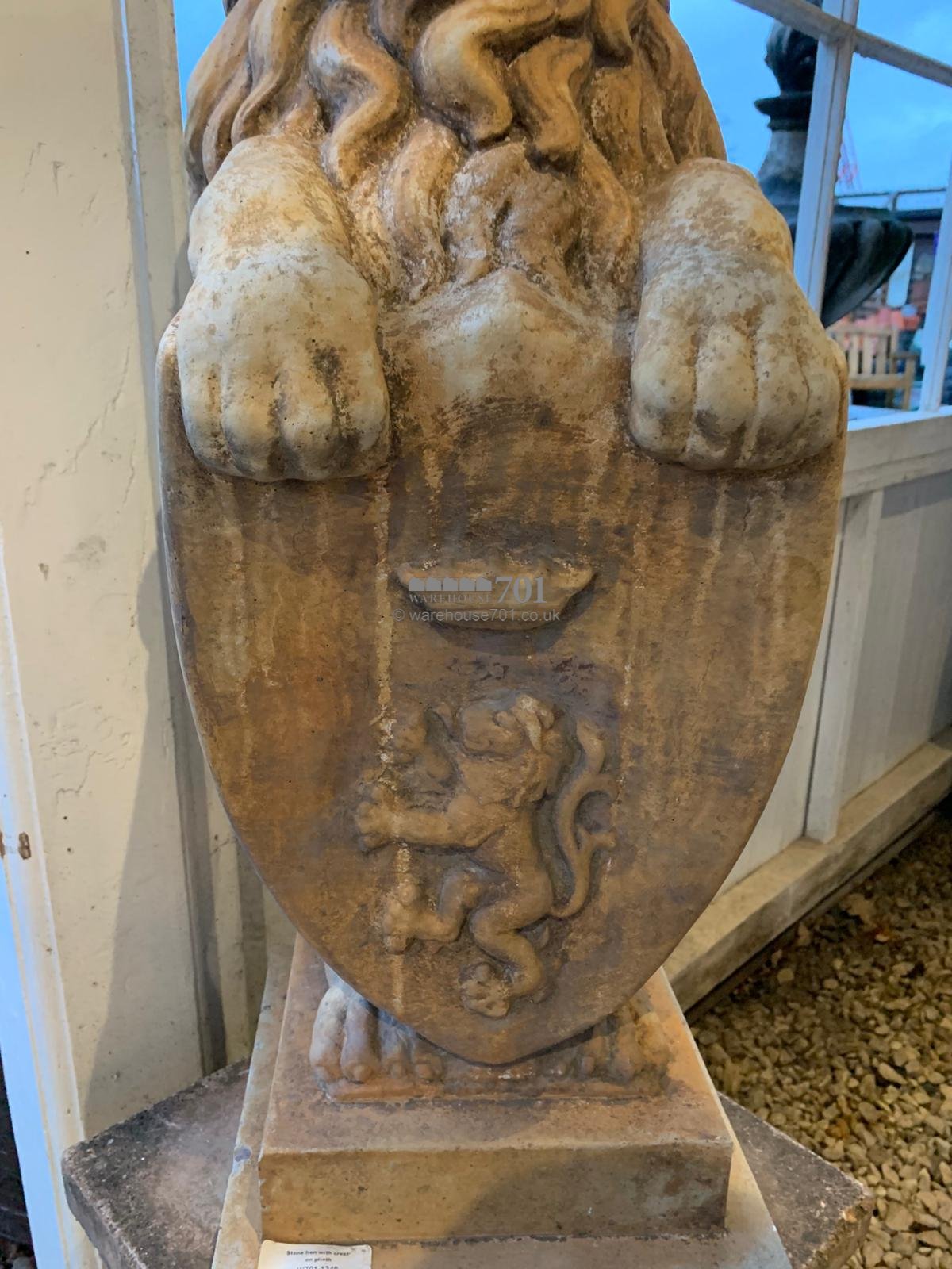 Sitting lion statue