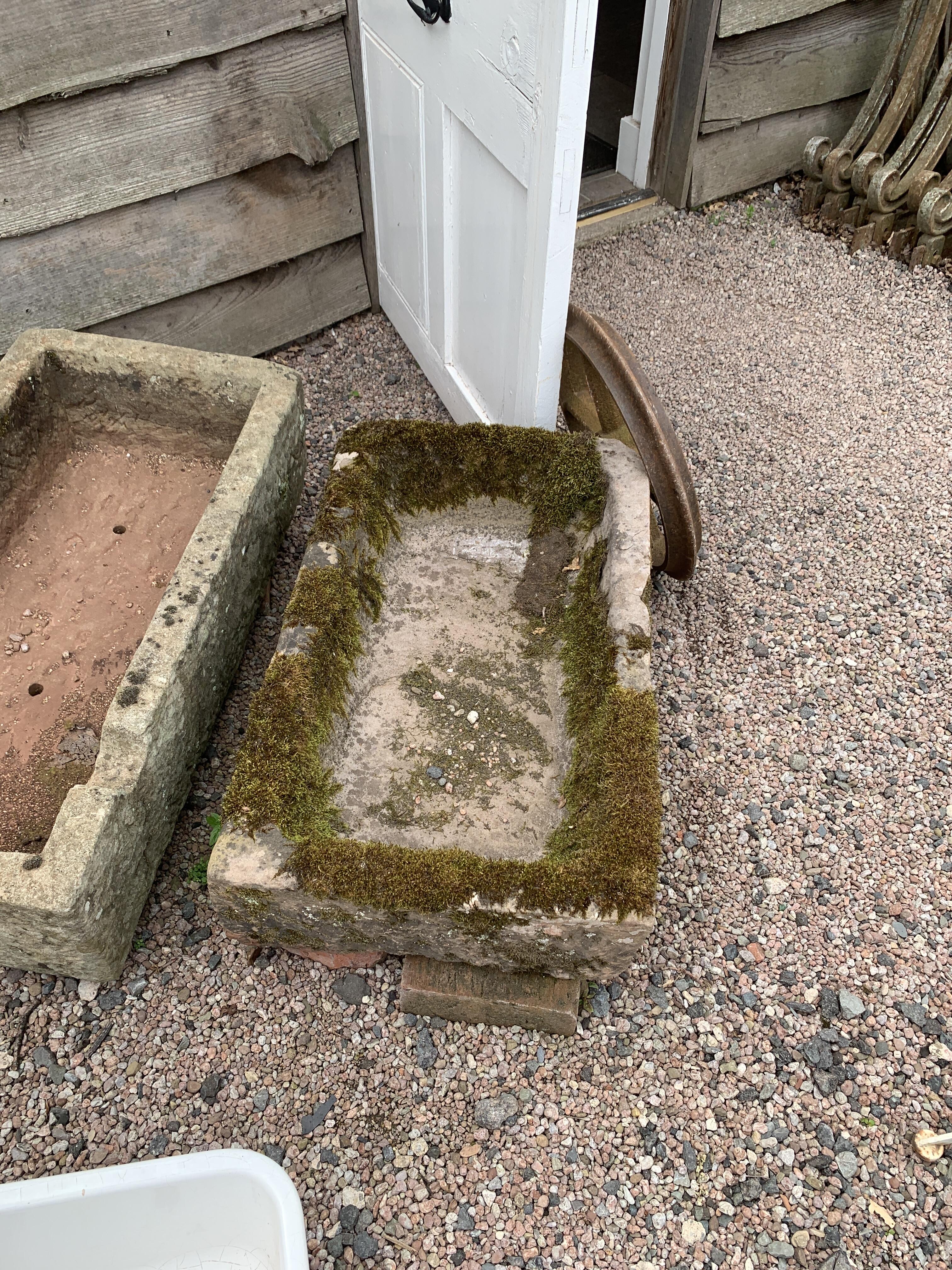 Antique Stone Trough with Moss Patina