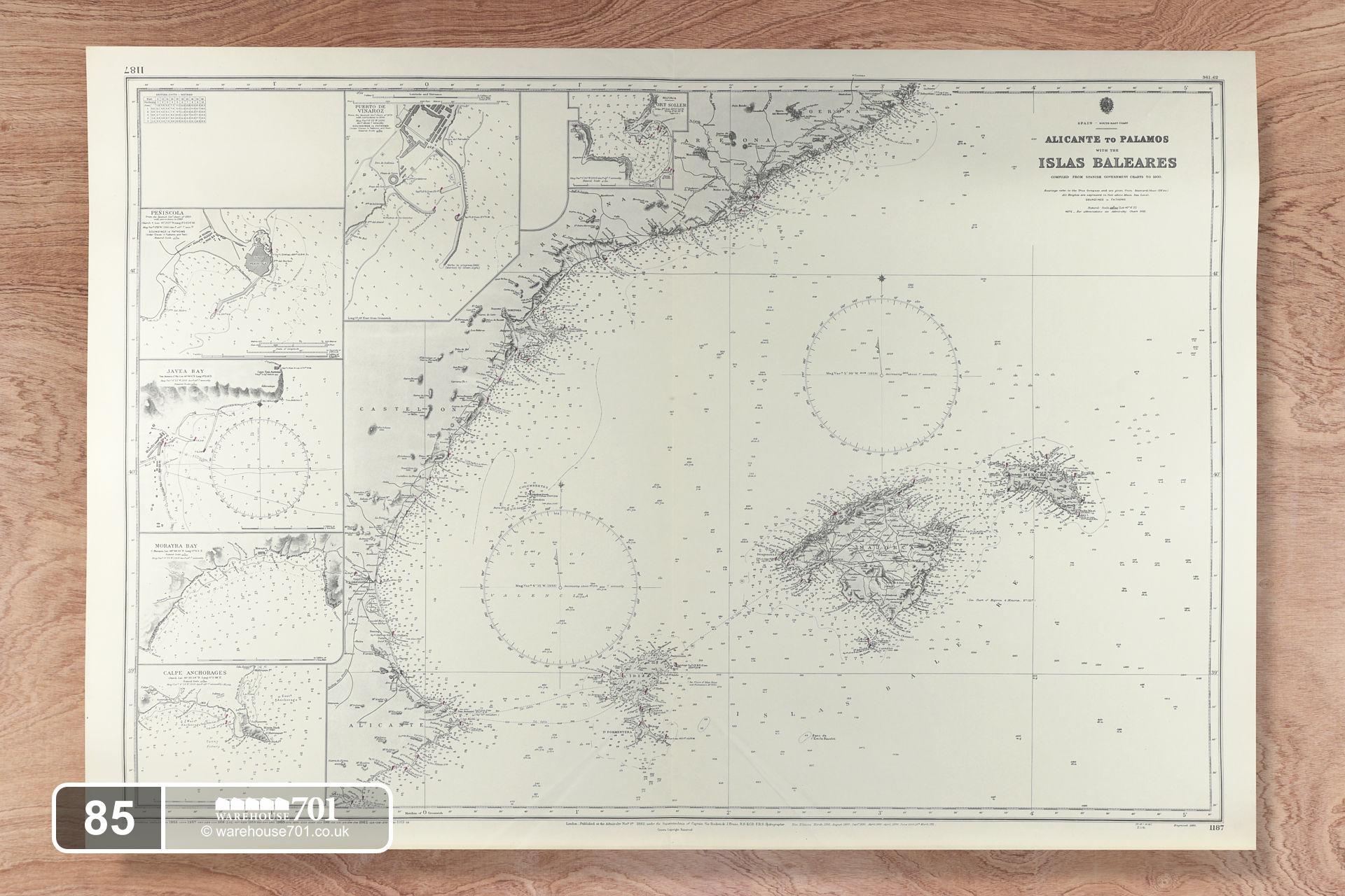 Authentic 1960s Nautical Navigation Charts No's 78-88