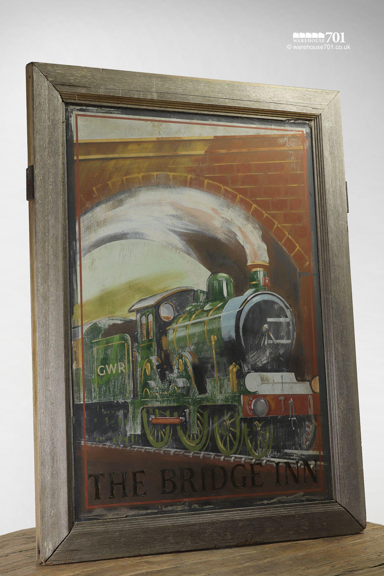 The Bridge Inn Hand Painted Oak Frame Pub Sign