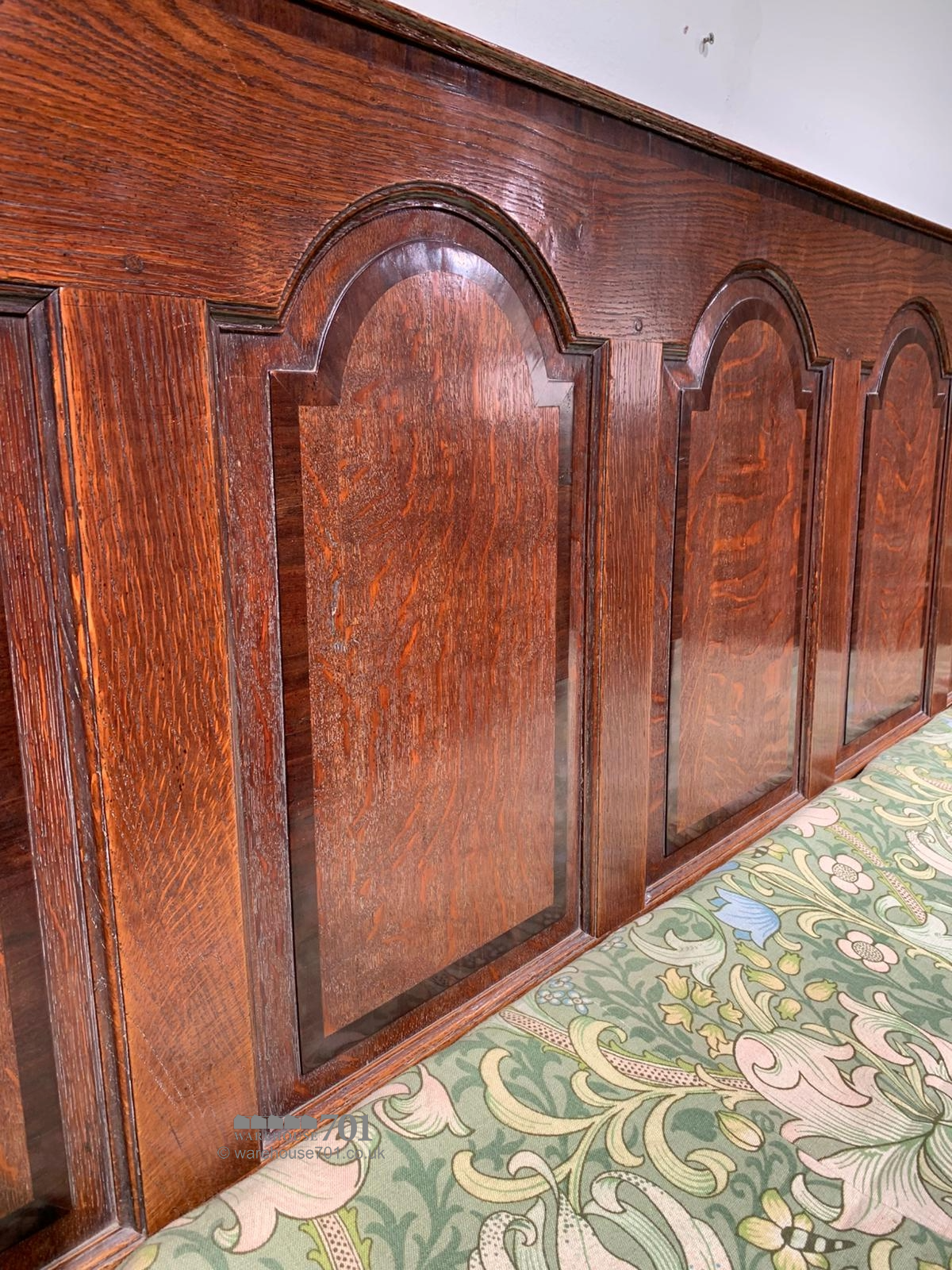 Settle or Hall bench with William Morris cushion