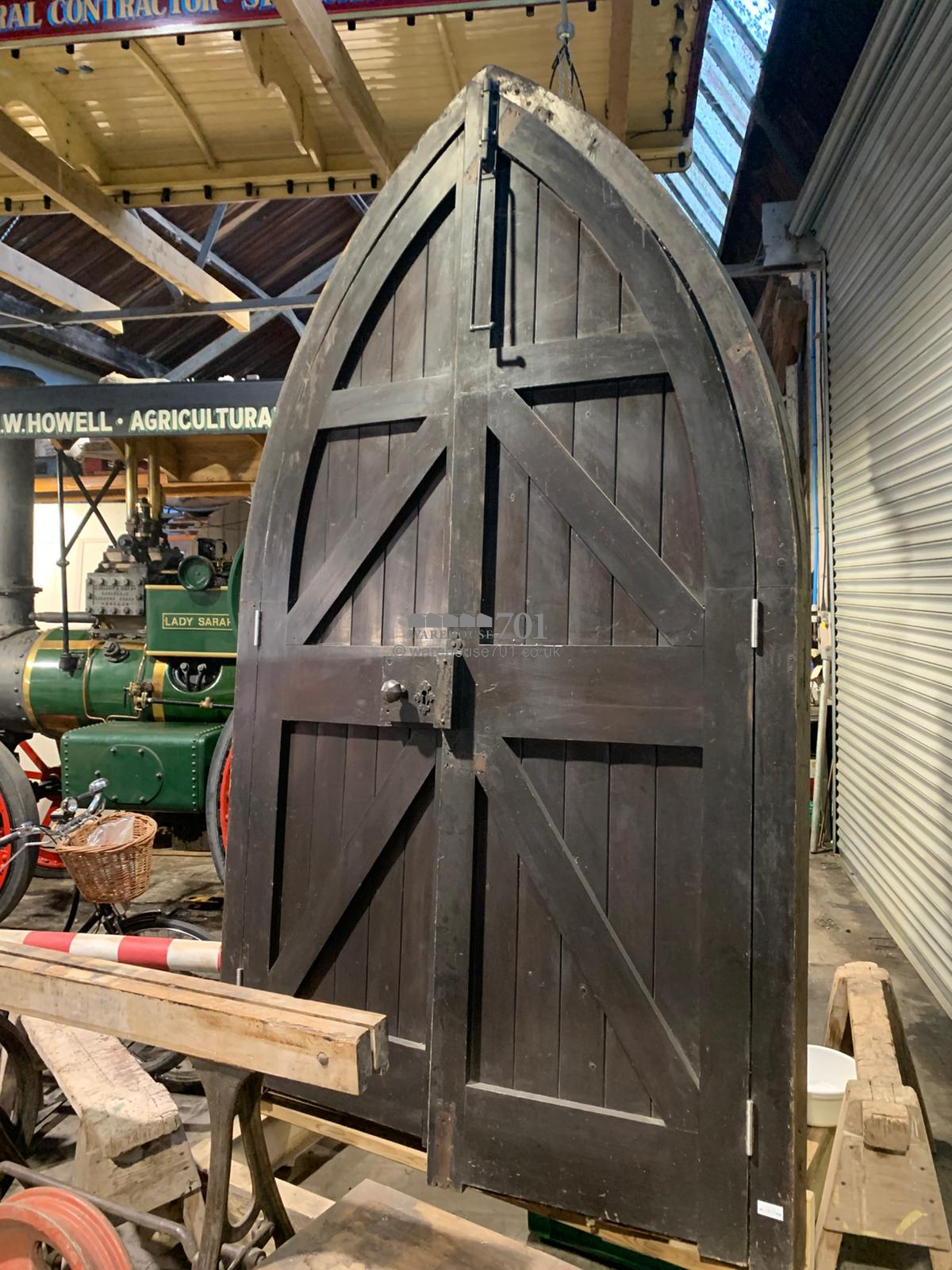Pair of Black Chapel Doors with Frame