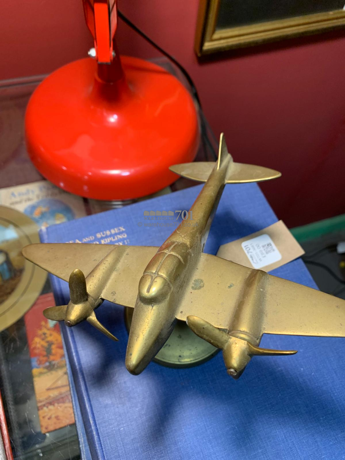 Brass model of a WW2 mosquito plane