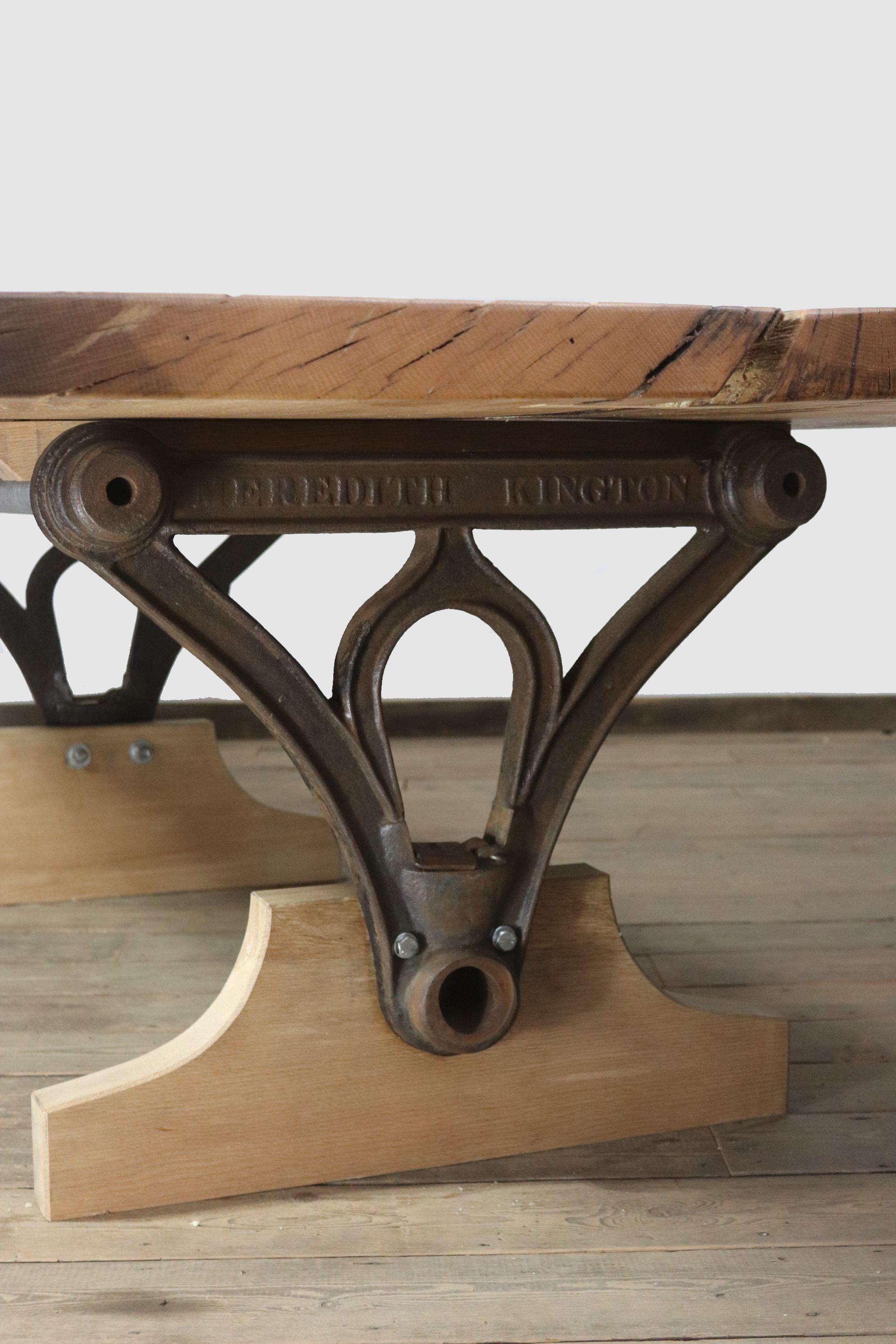 Dovetail Key Single Slab Oak Dining Table