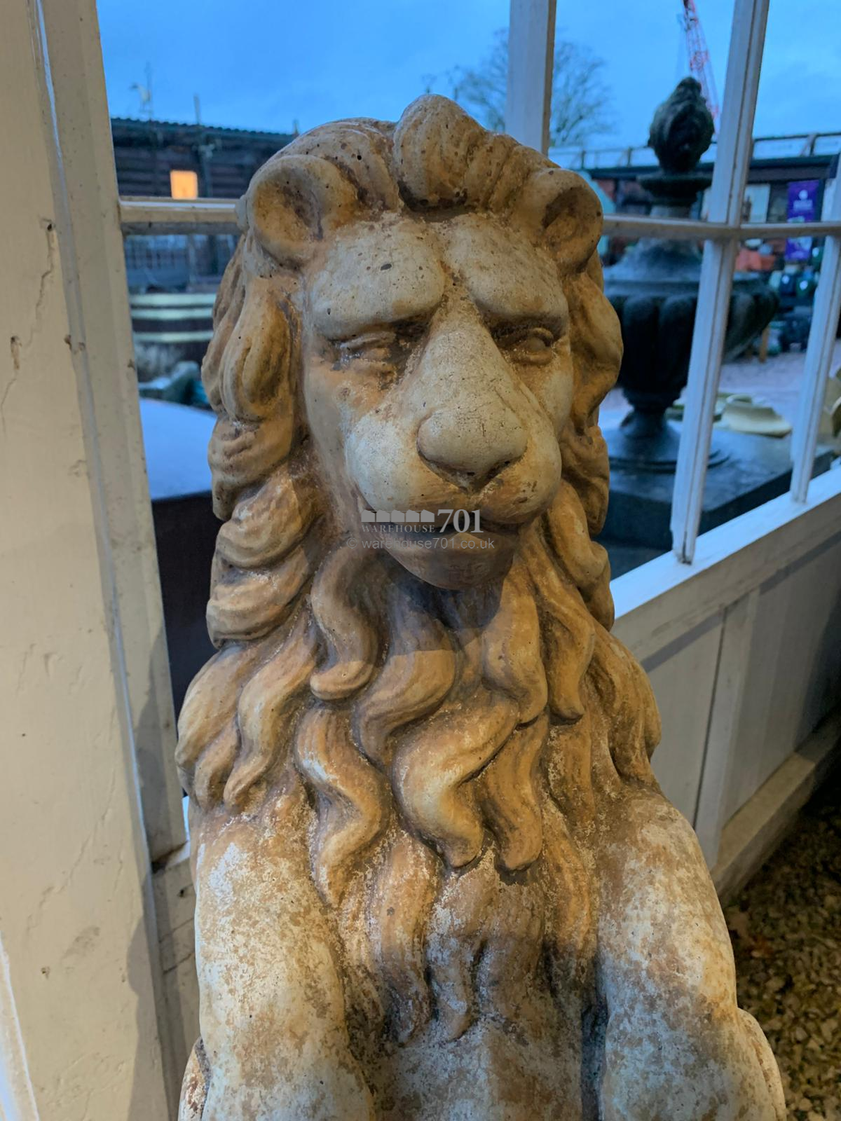 Sitting lion statue