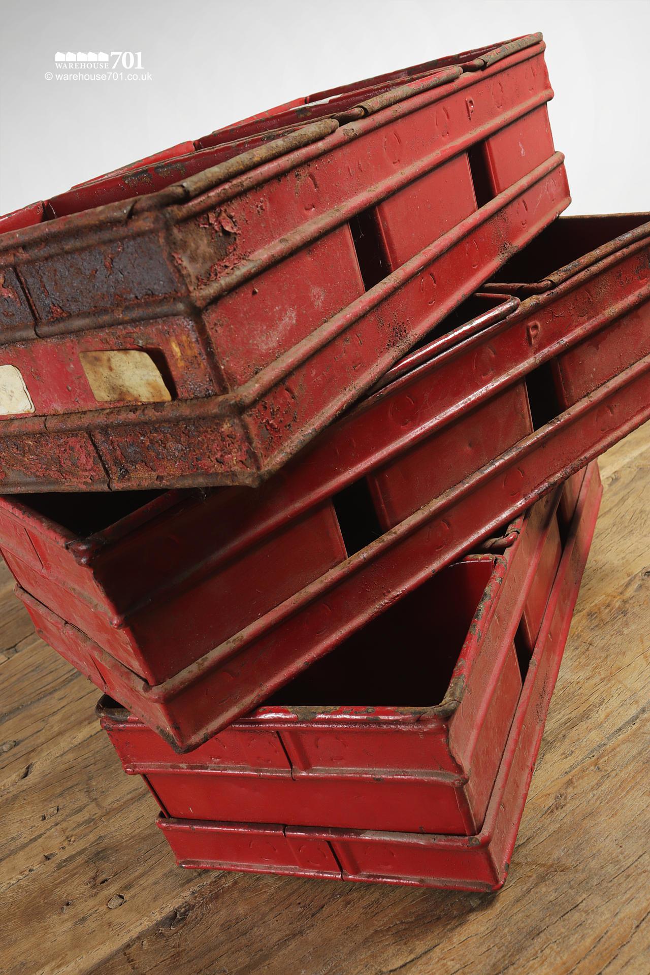 Reclaimed Vintage Red Triple Bread Loaf Bakery Tins