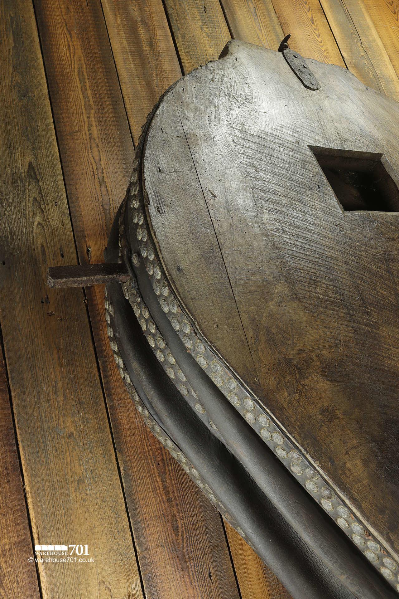 Huge 1913 Antique Elm and Leather Blacksmith Bellows