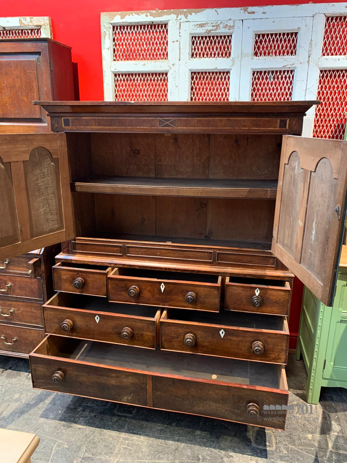 Antique Welsh oak linen press