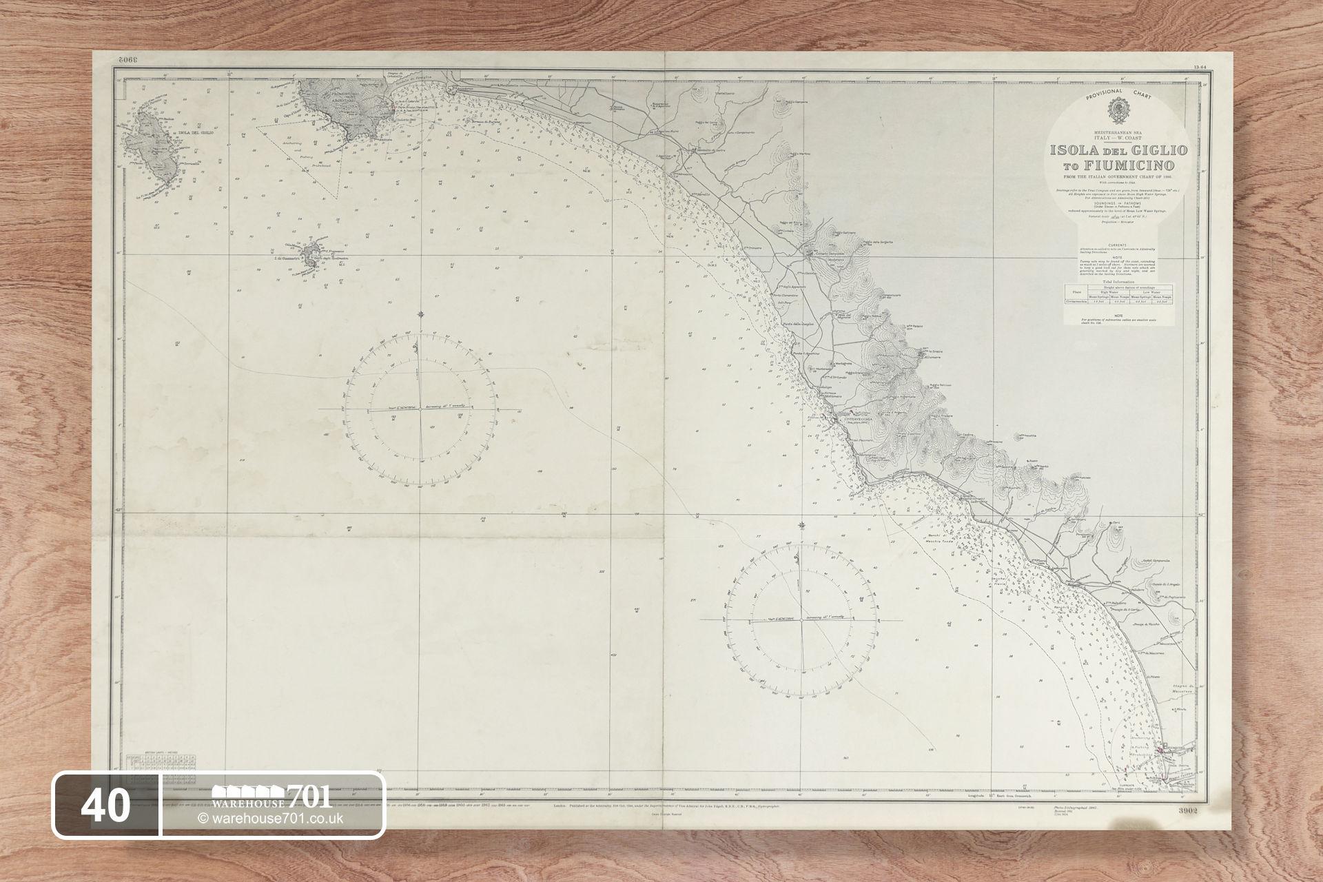 Authentic 1960s Nautical Navigation Charts No's 34-44