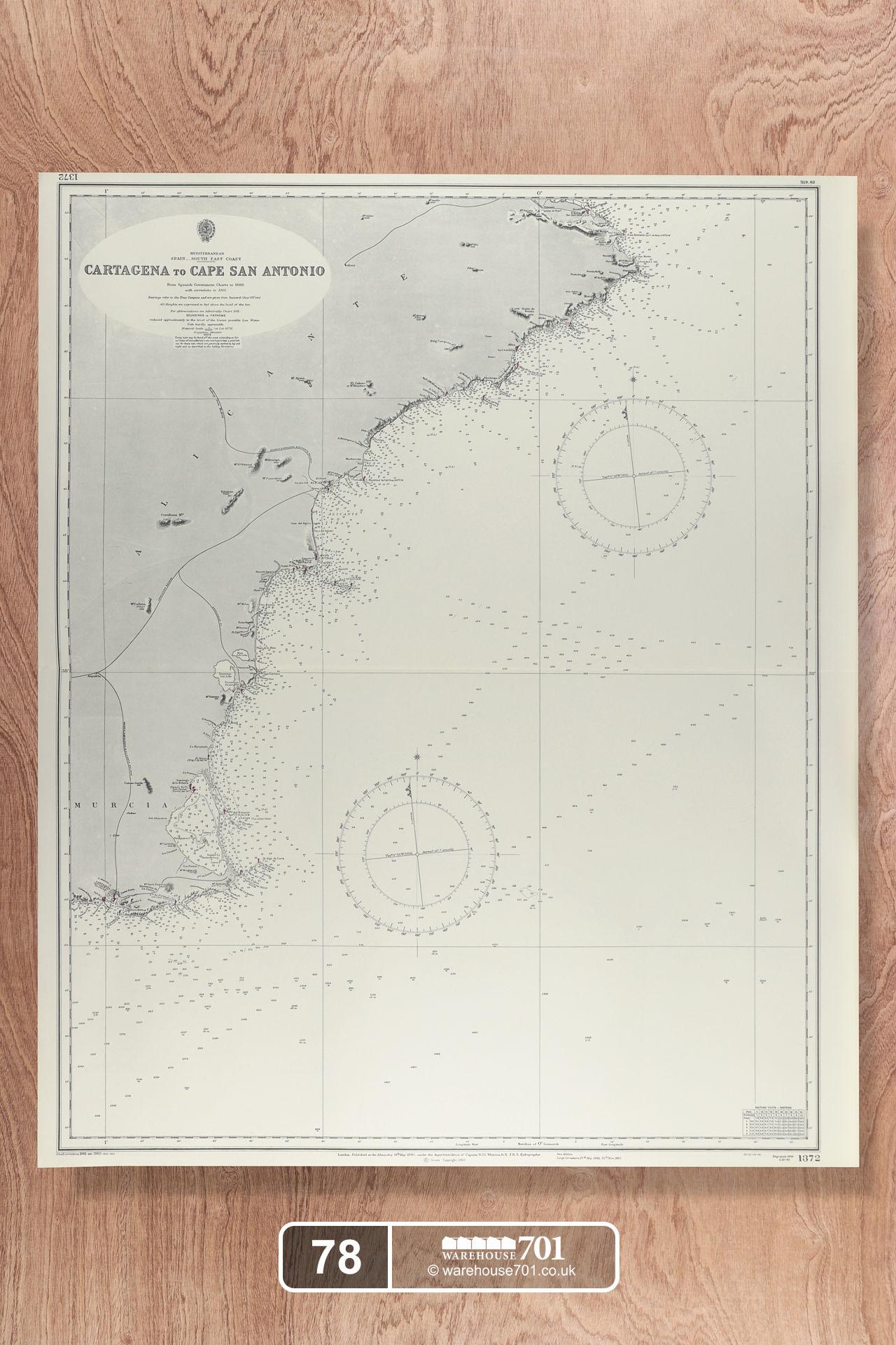 Authentic 1960s Nautical Navigation Charts No's 78-88