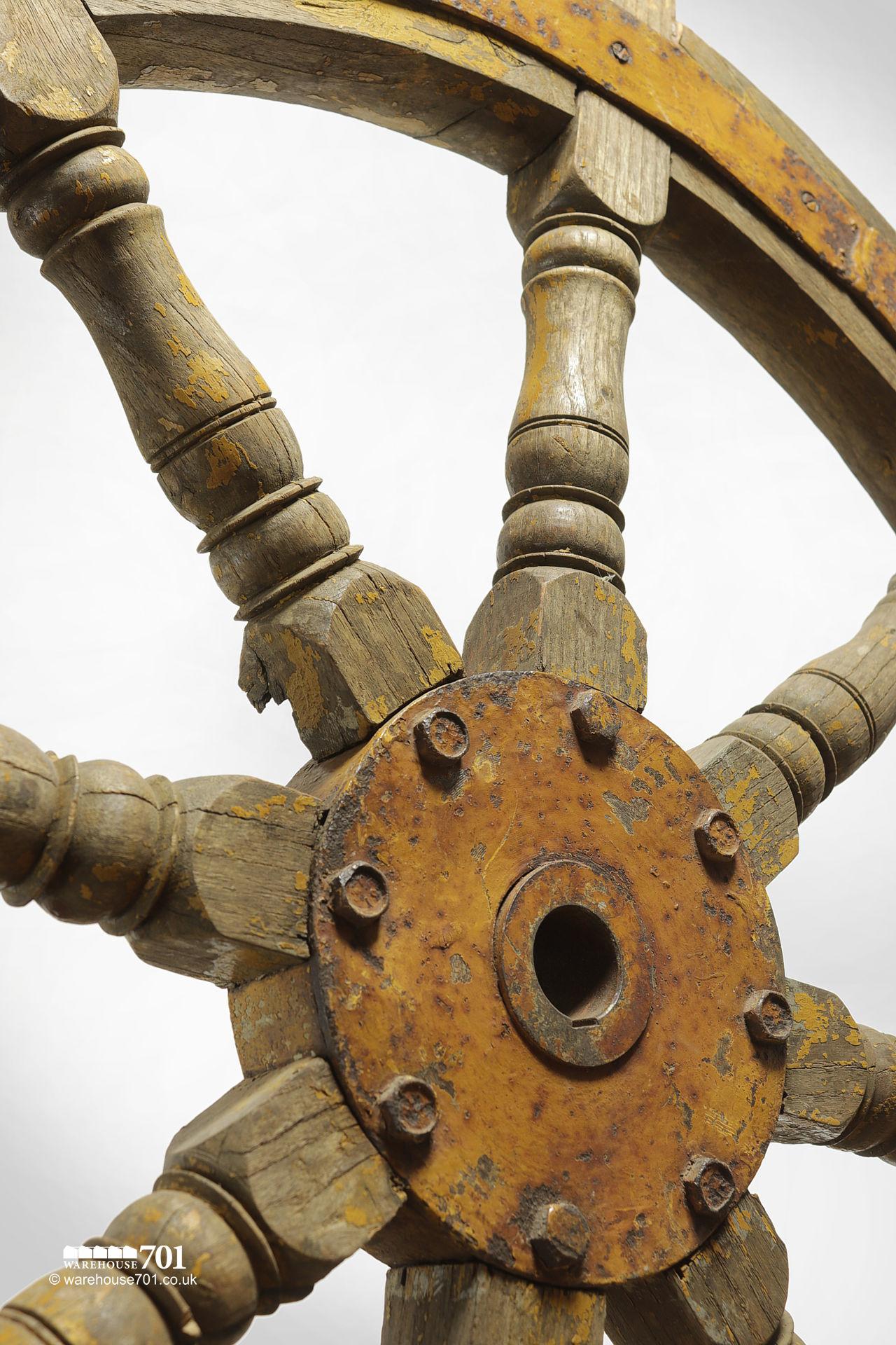 Authentic Wood and Iron Eight Spoke Ships Wheel