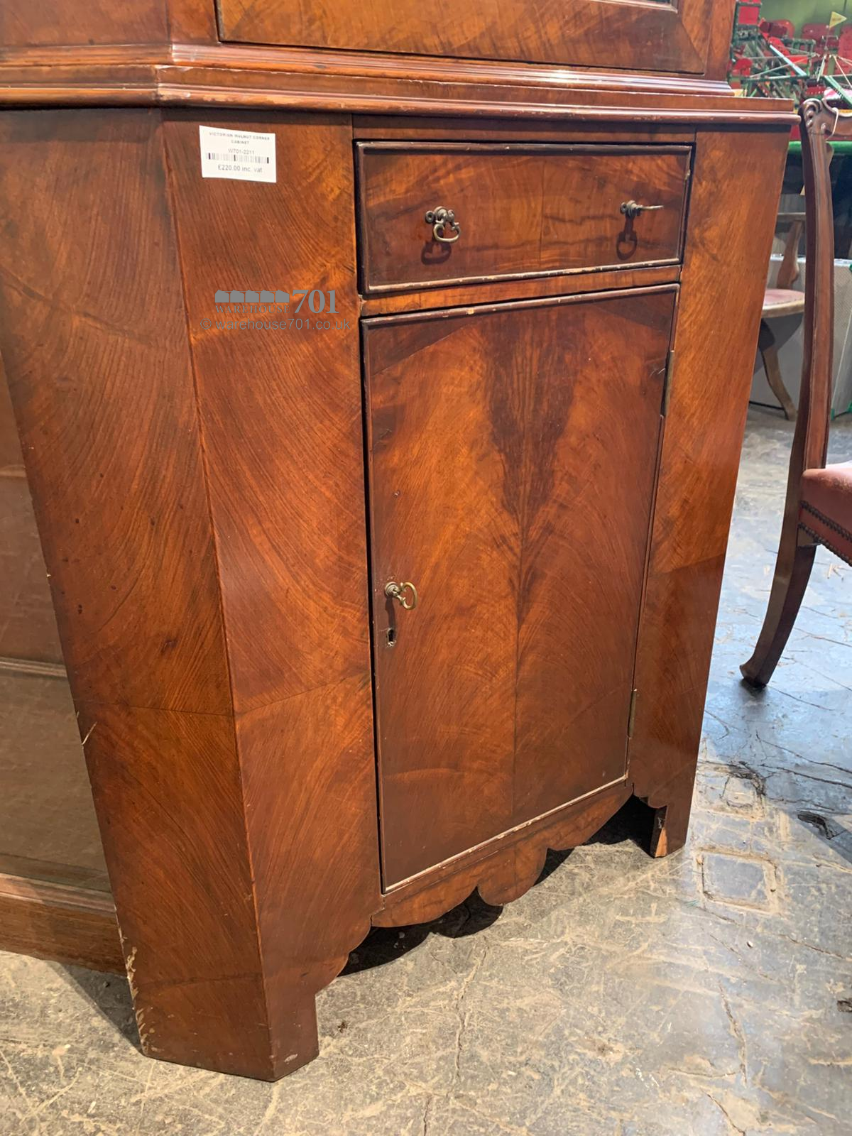 Victorian walnut corner cabinet