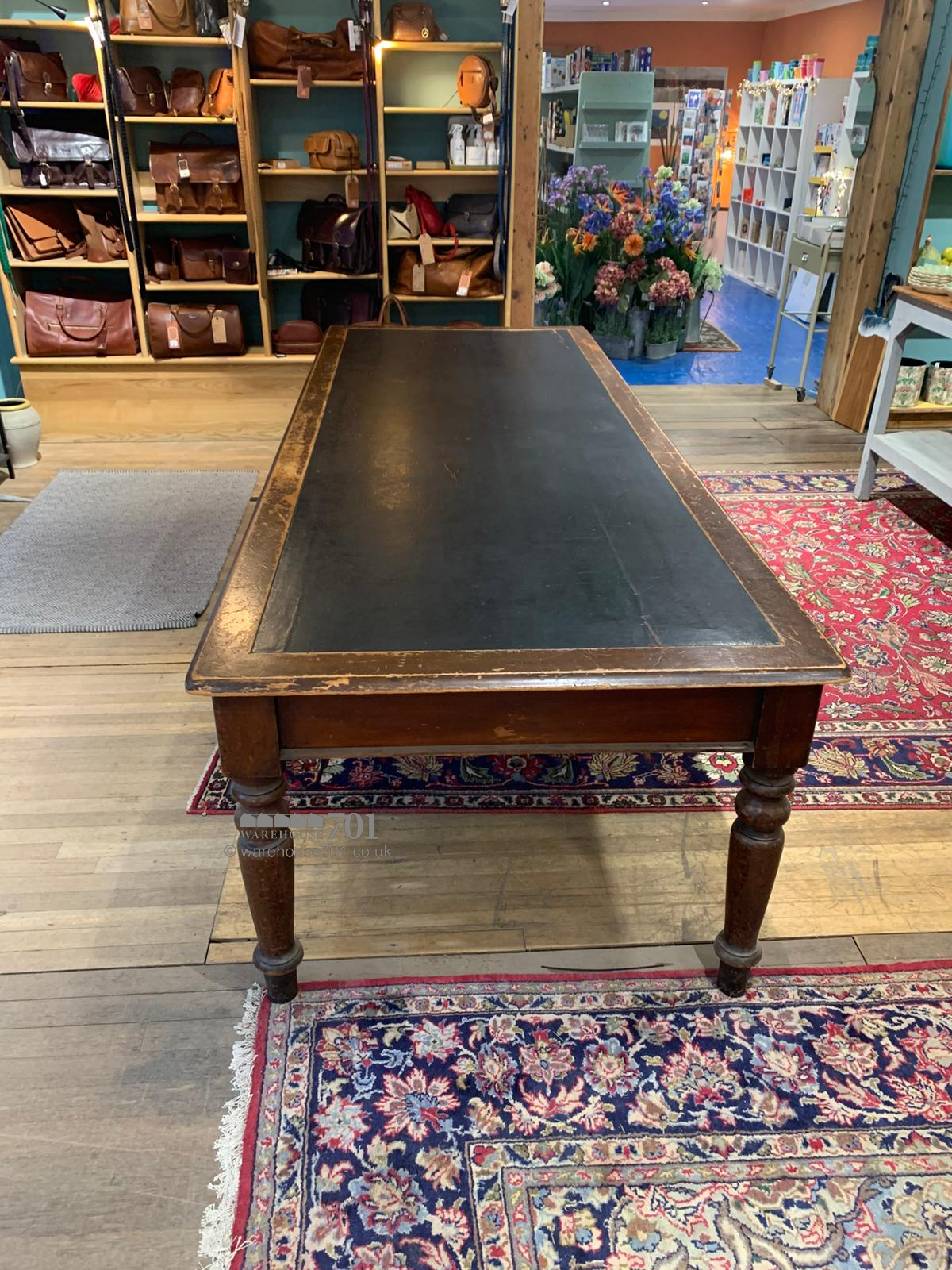 Large wooden 19th C library table