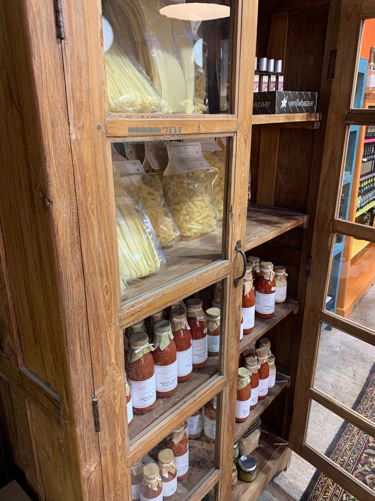 Large Victorian Pine Glass-Fronted Housekeeper’s Cupboard