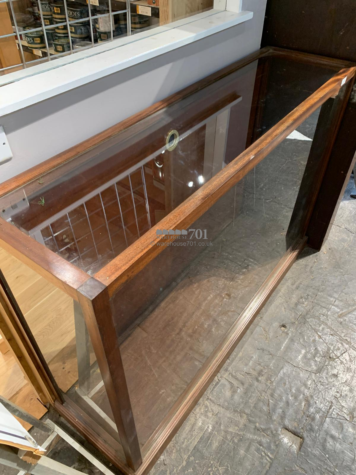 Large glass and timber display case