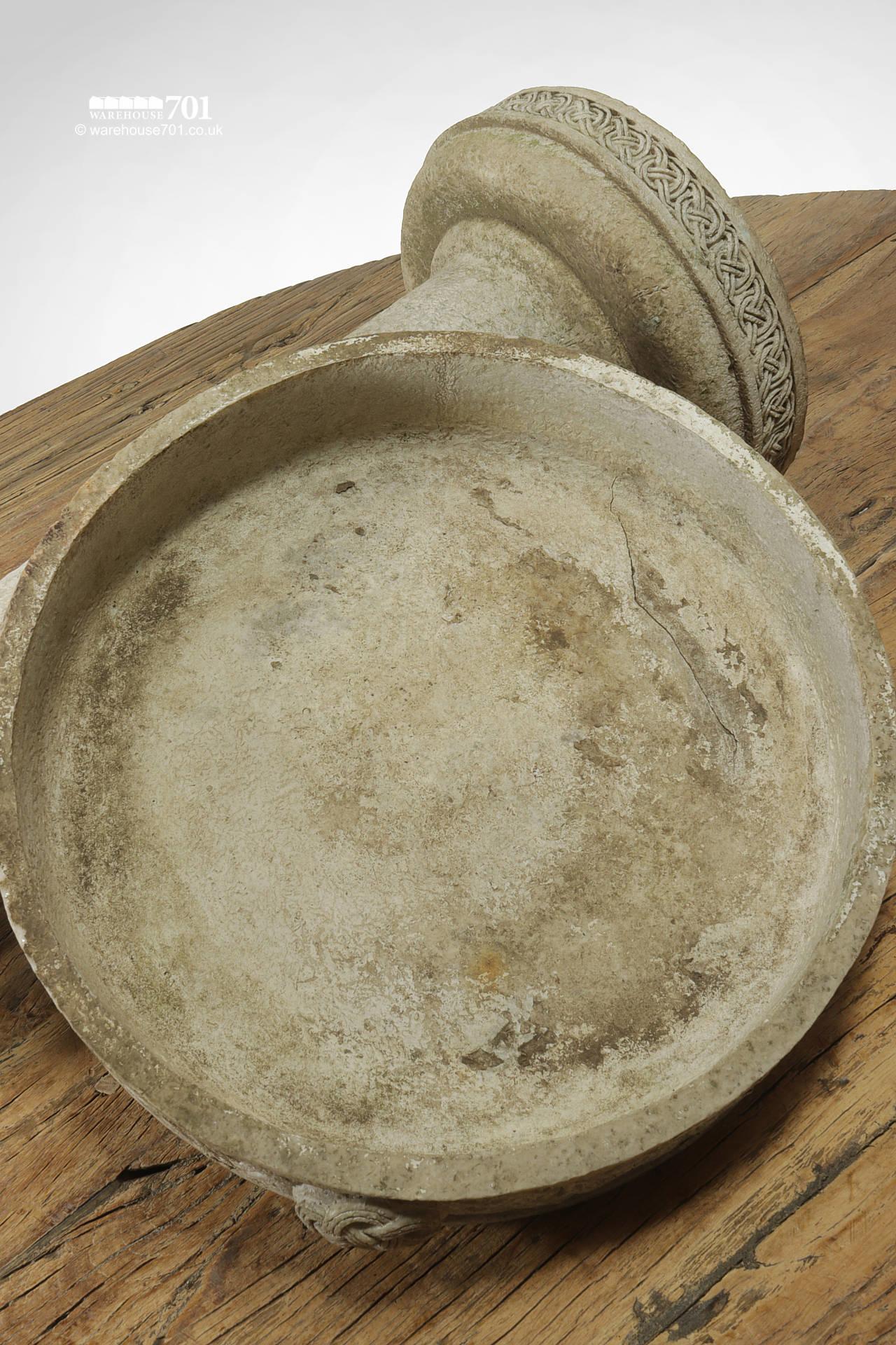 Reclaimed Celtic Knot Composite Bird Bath or High Level Planter