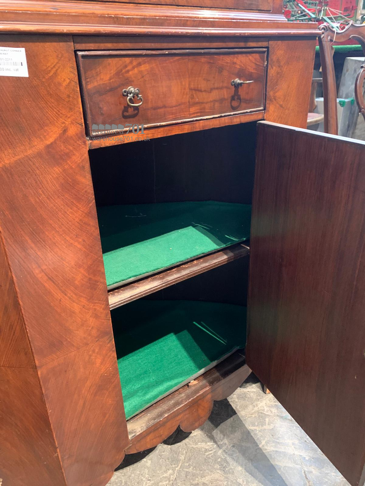 Victorian walnut corner cabinet