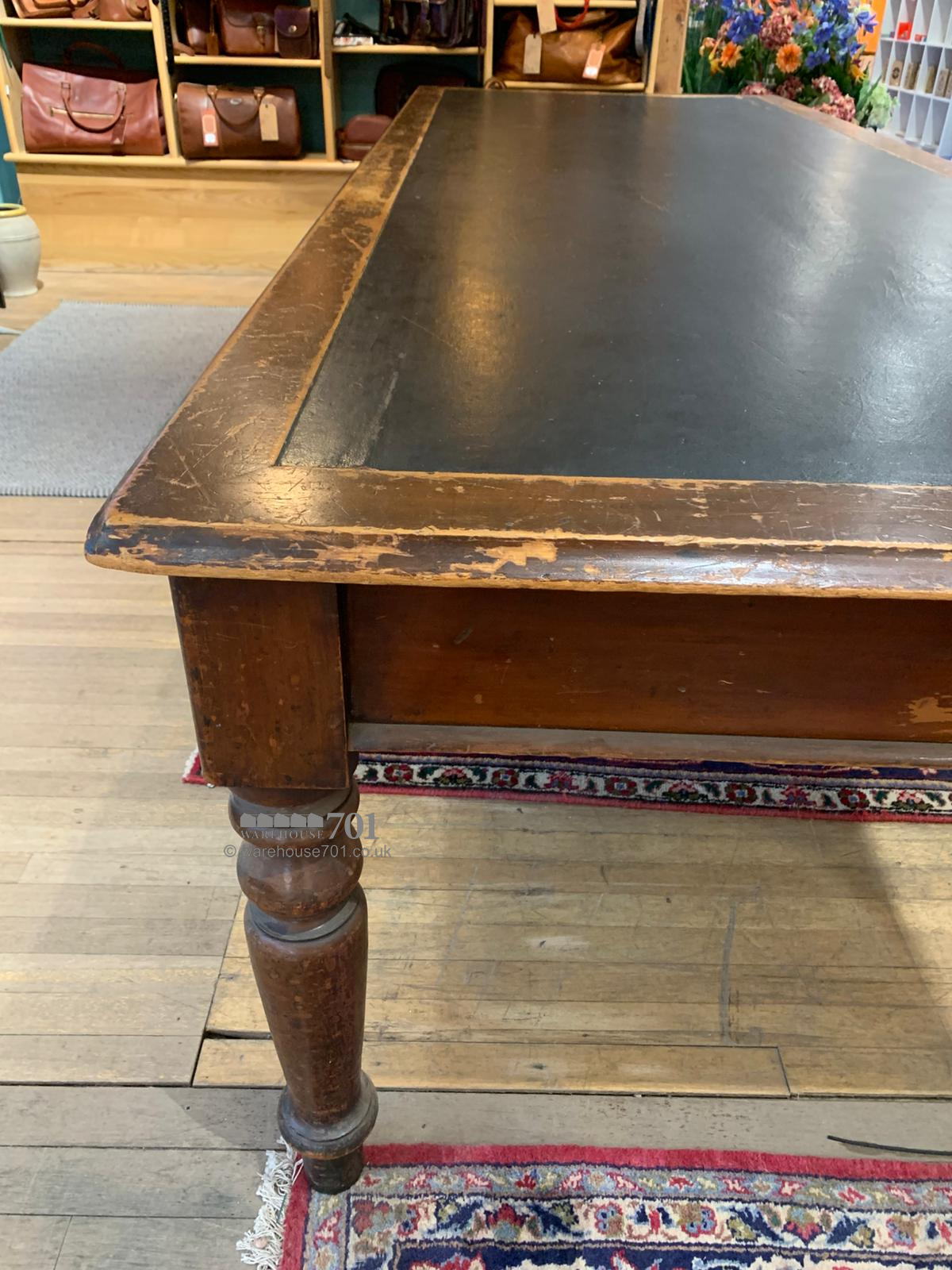 Large wooden 19th C library table