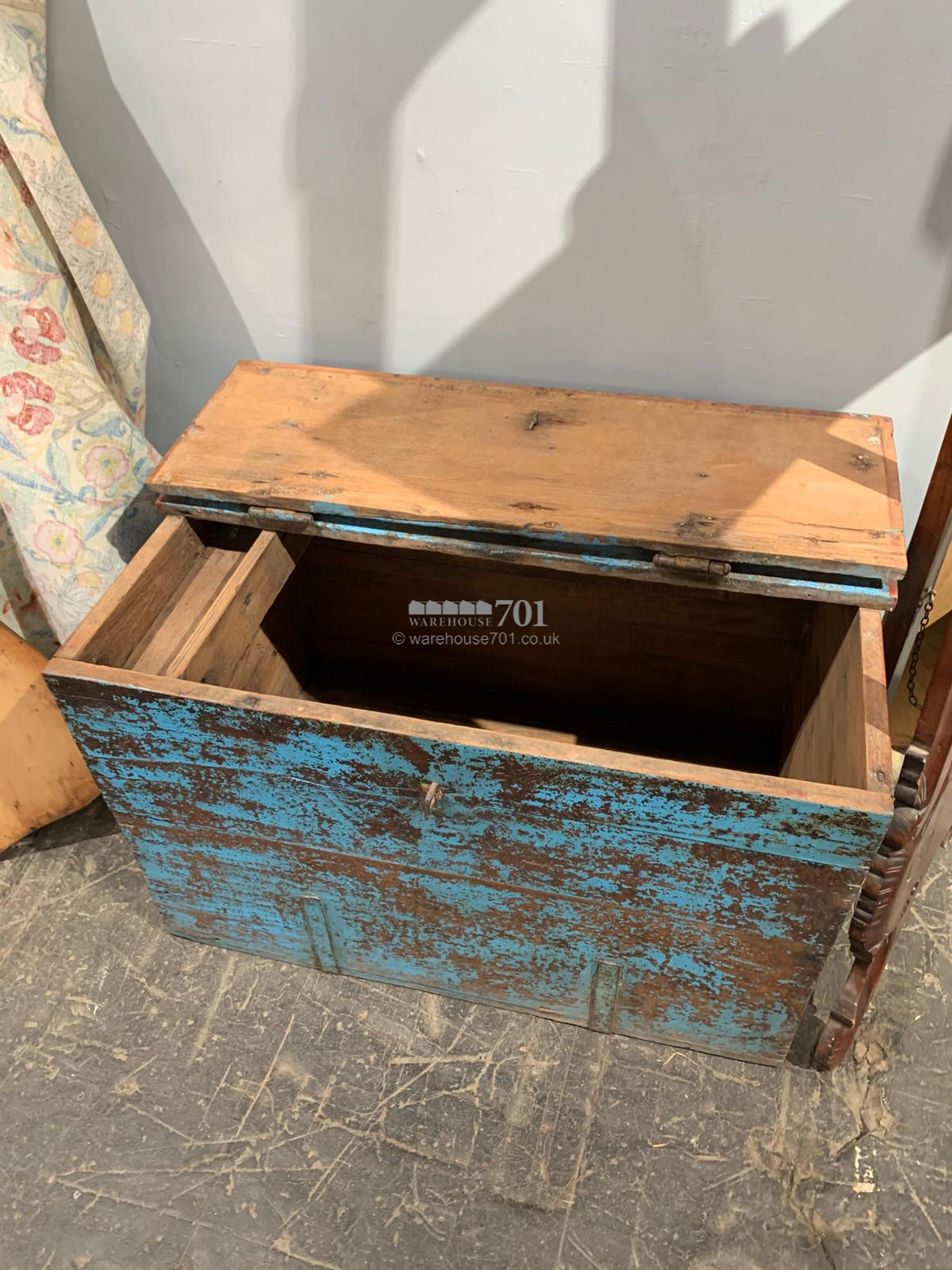 Vintage painted blue box