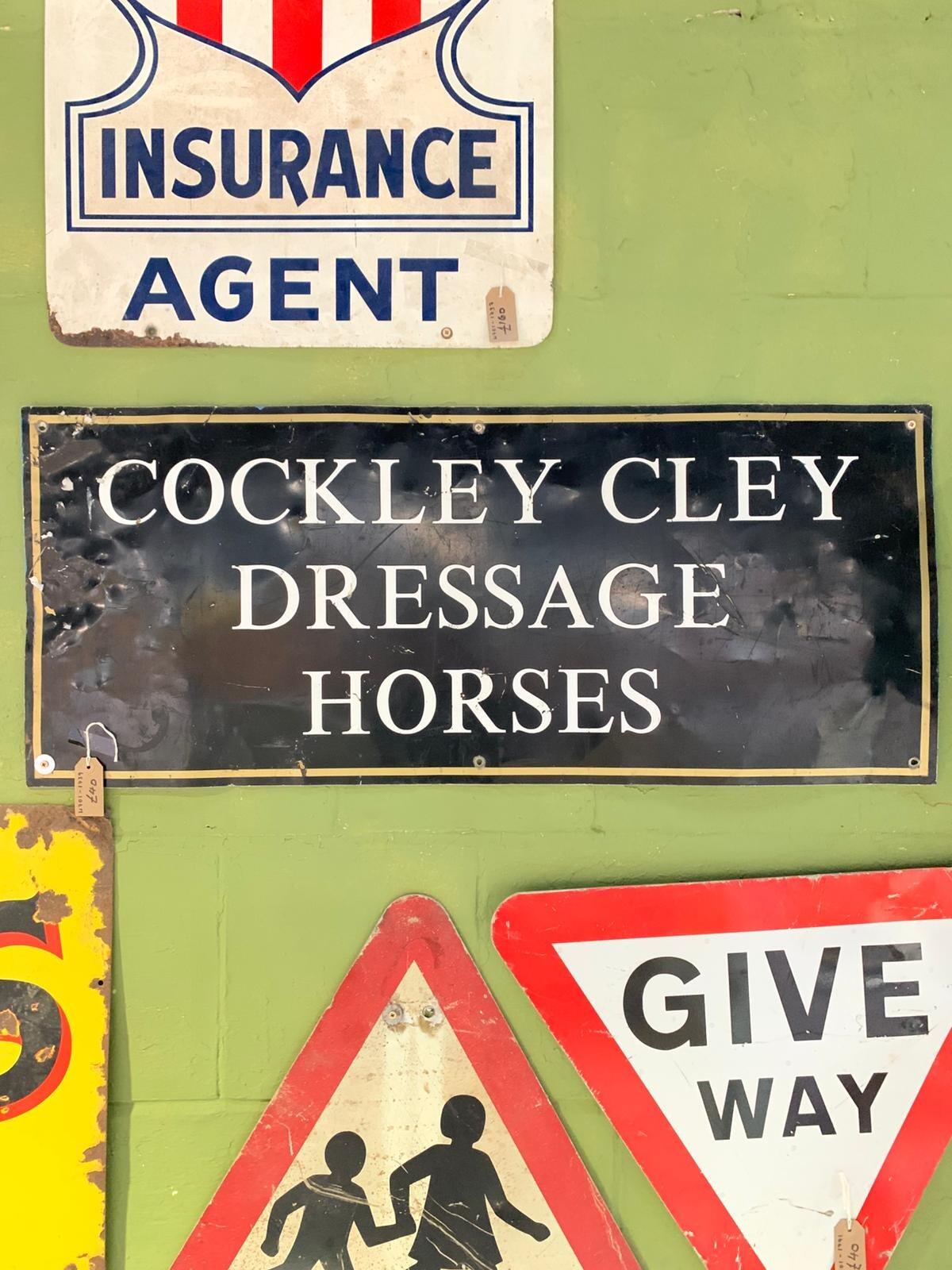 Cockley Cley dressage horses sign