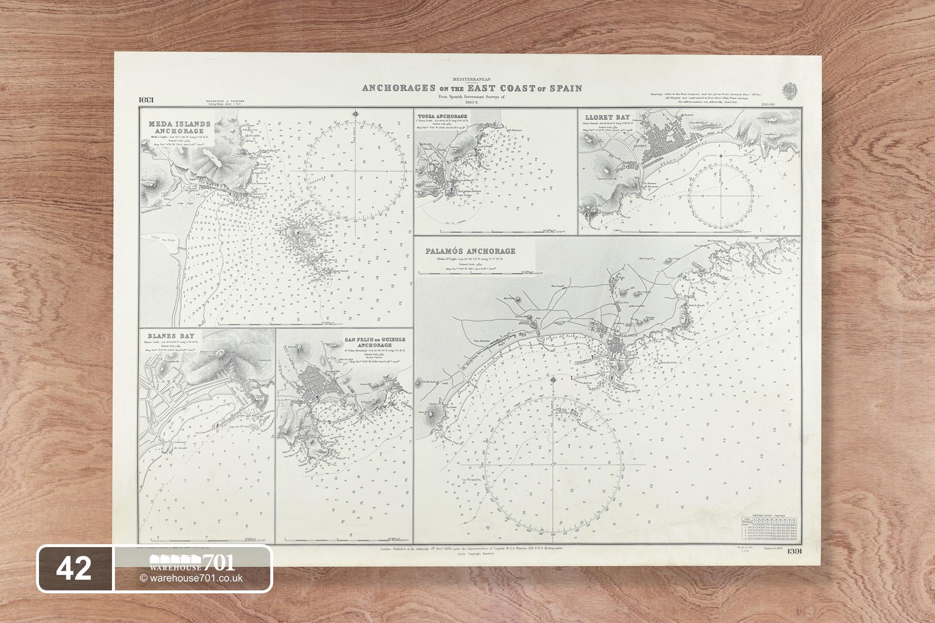 Authentic 1960s Nautical Navigation Charts No's 34-44