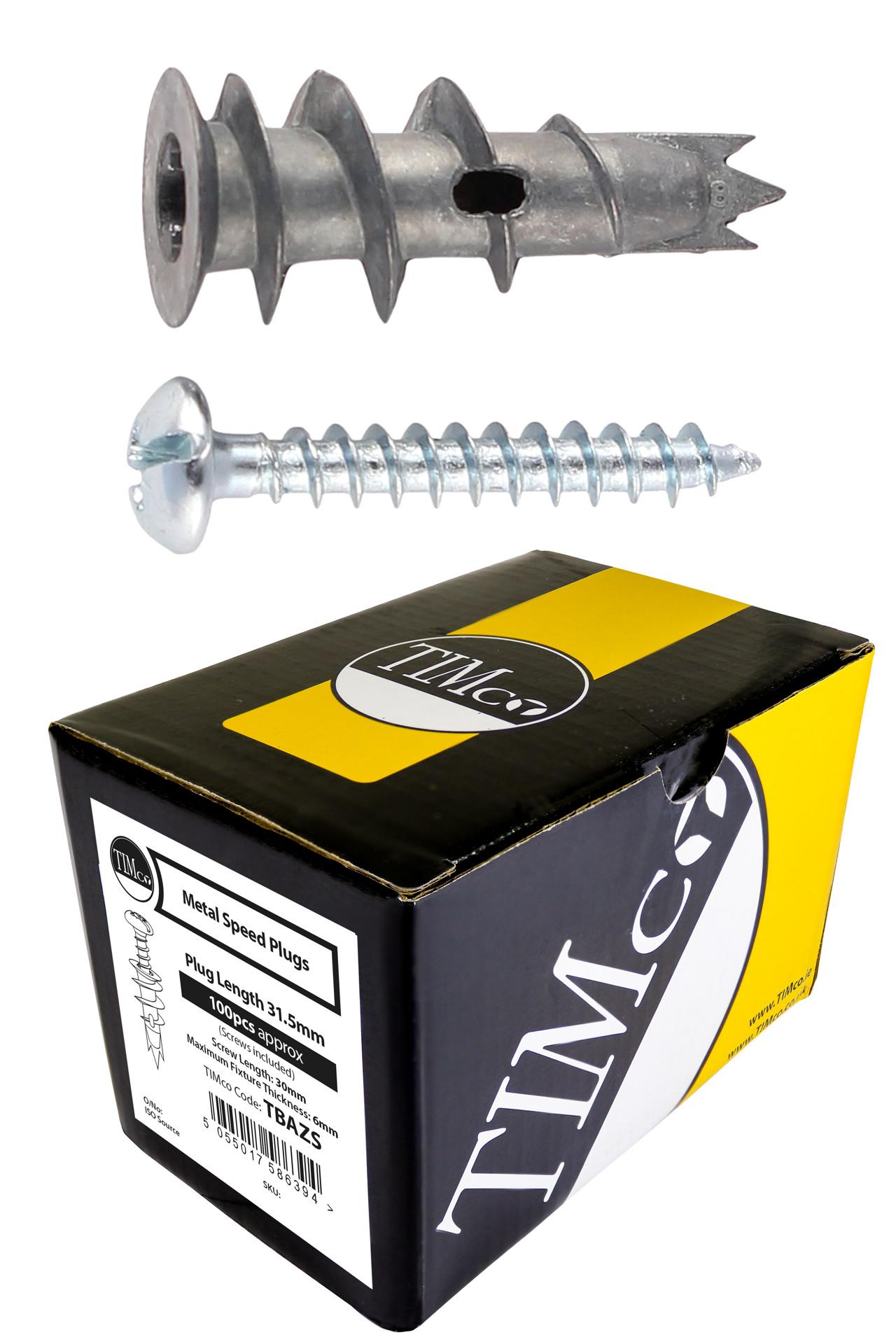 Metal Speed Plugs & Screws - Zinc - BOX 100 Pieces