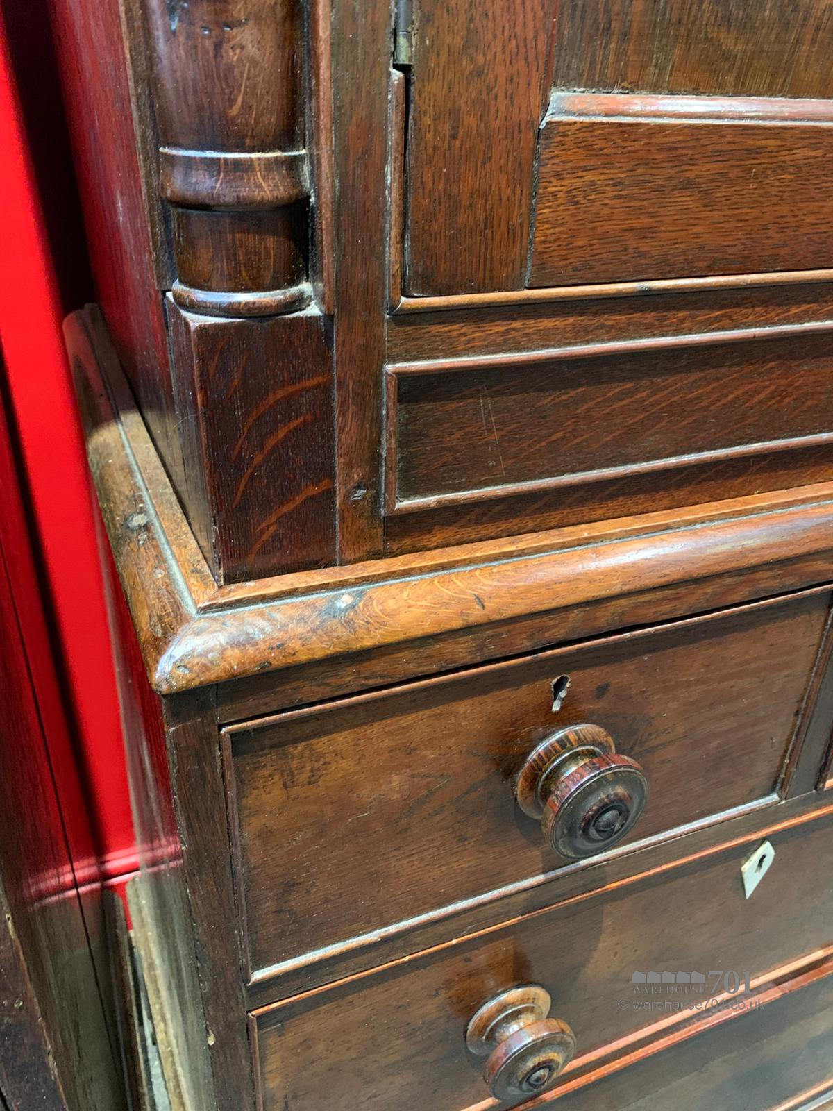 Antique Welsh oak linen press