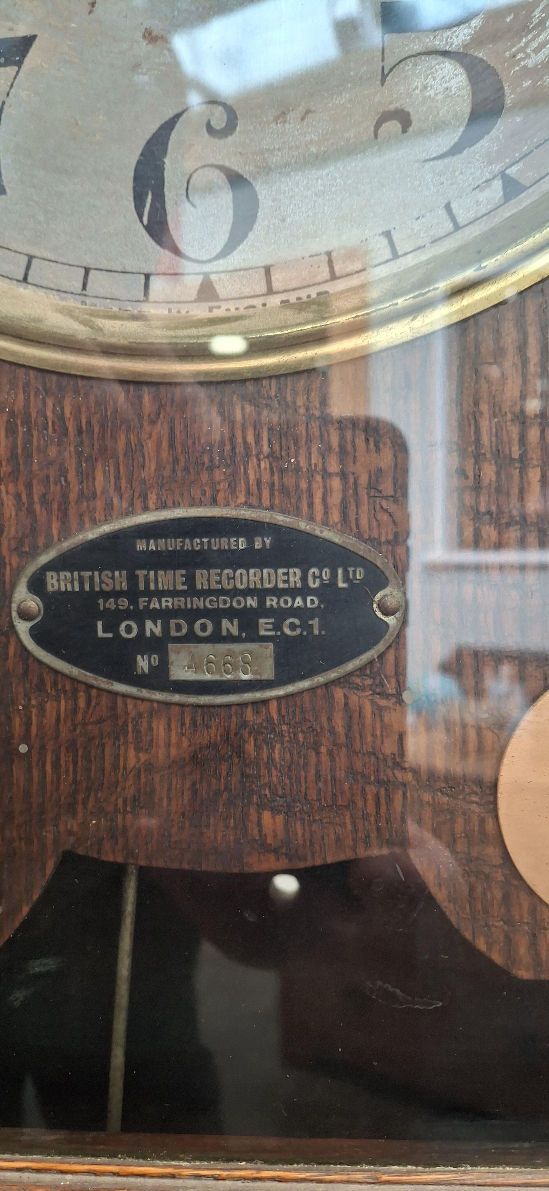 Vintage B-TAR Time Recorder Clocking In Machine