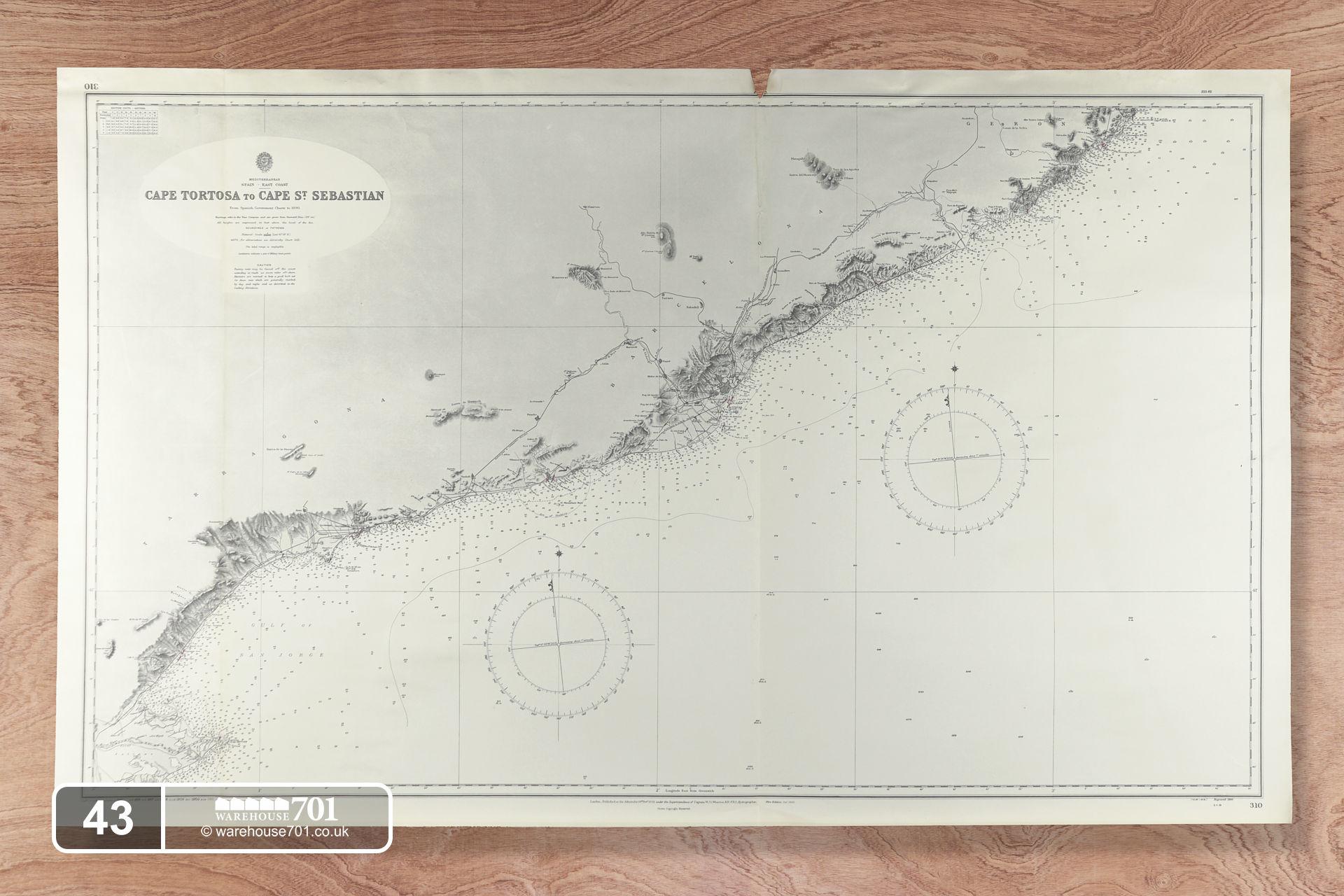 Authentic 1960s Nautical Navigation Charts No's 34-44