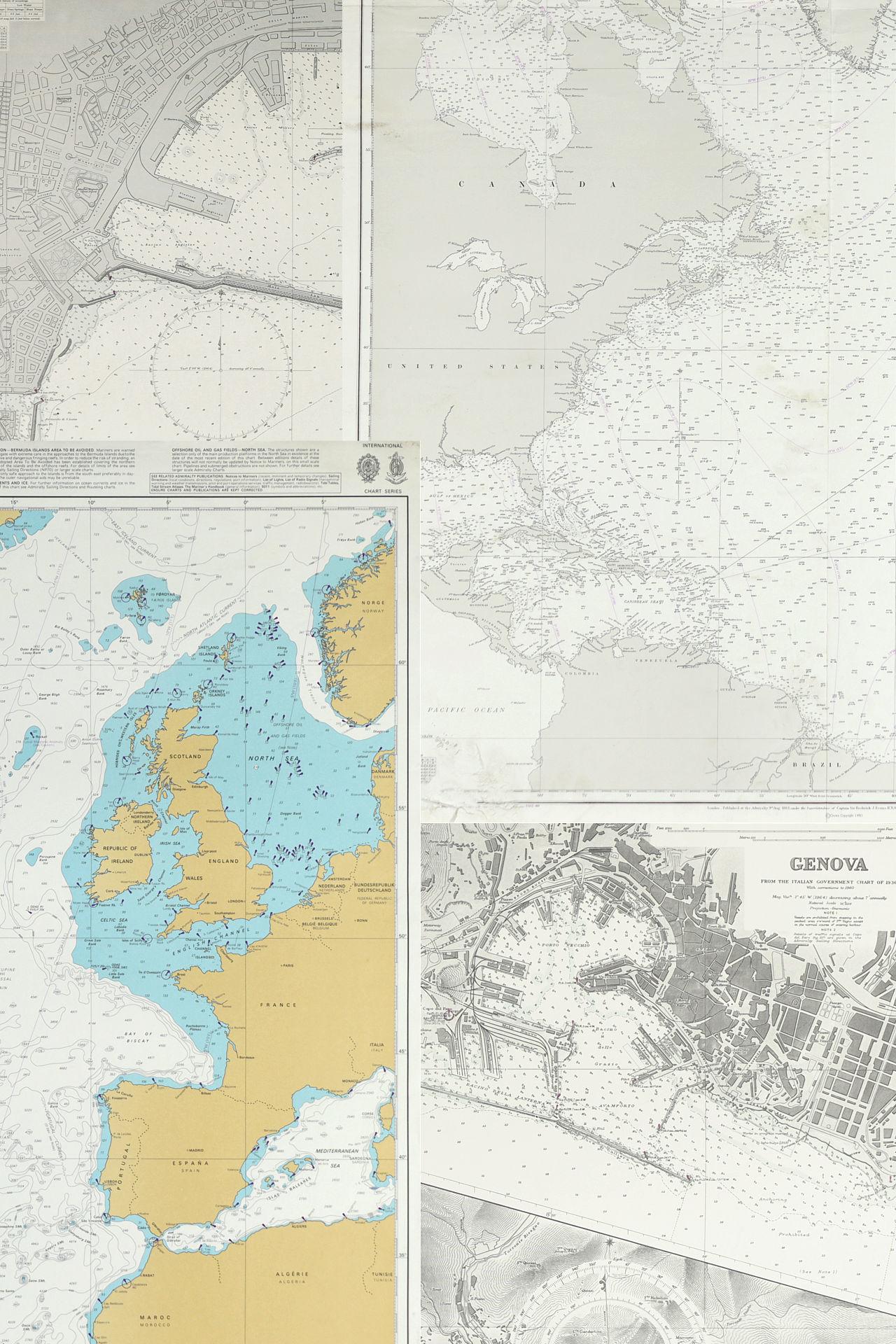 Authentic 1960s Nautical Navigation Charts No's 12-22