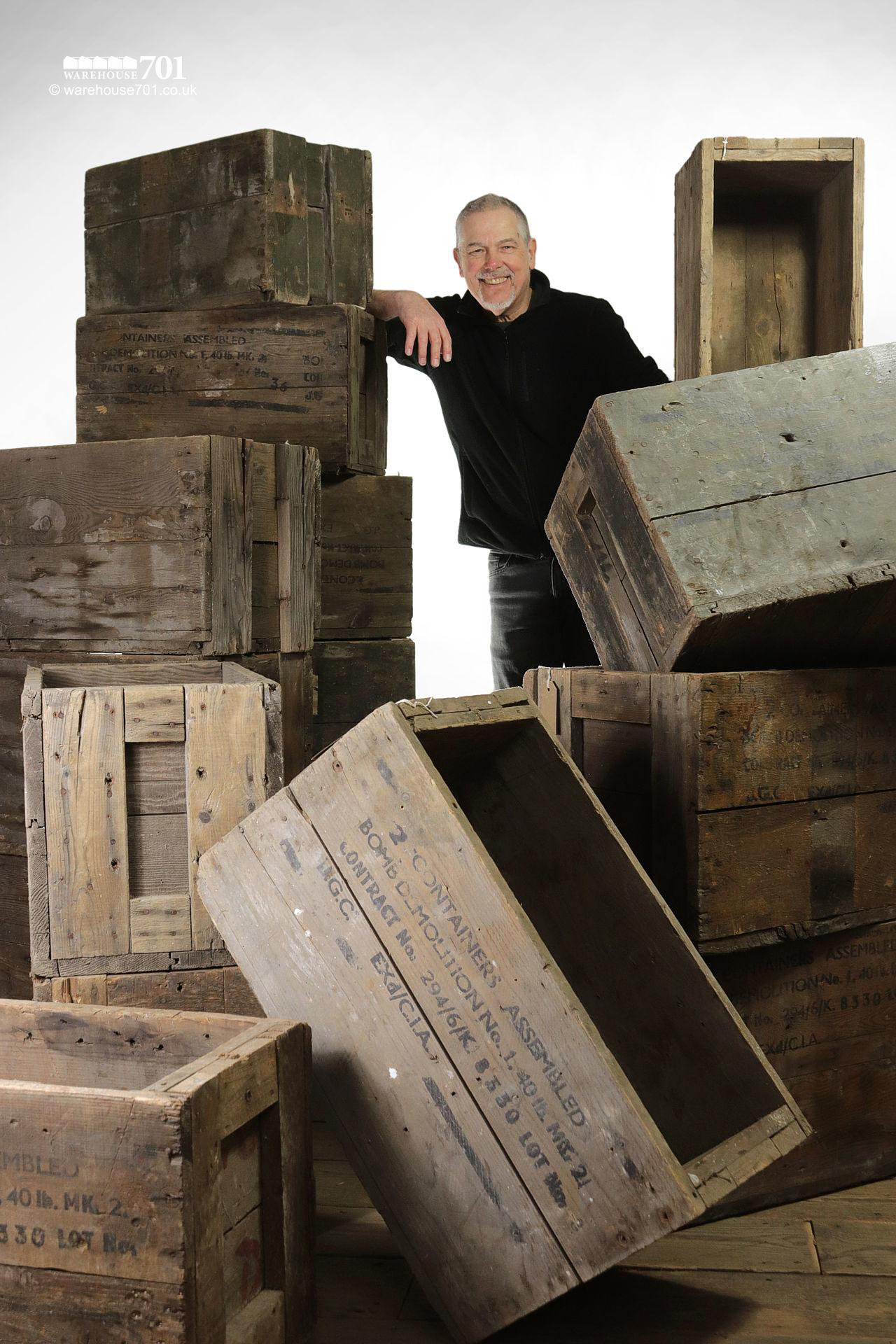 Vintage Wooden Bomb Demolition Boxes