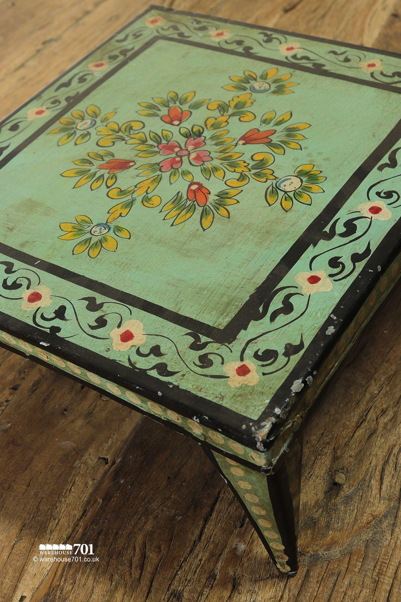Vintage Hand Painted Miniature Metal Table