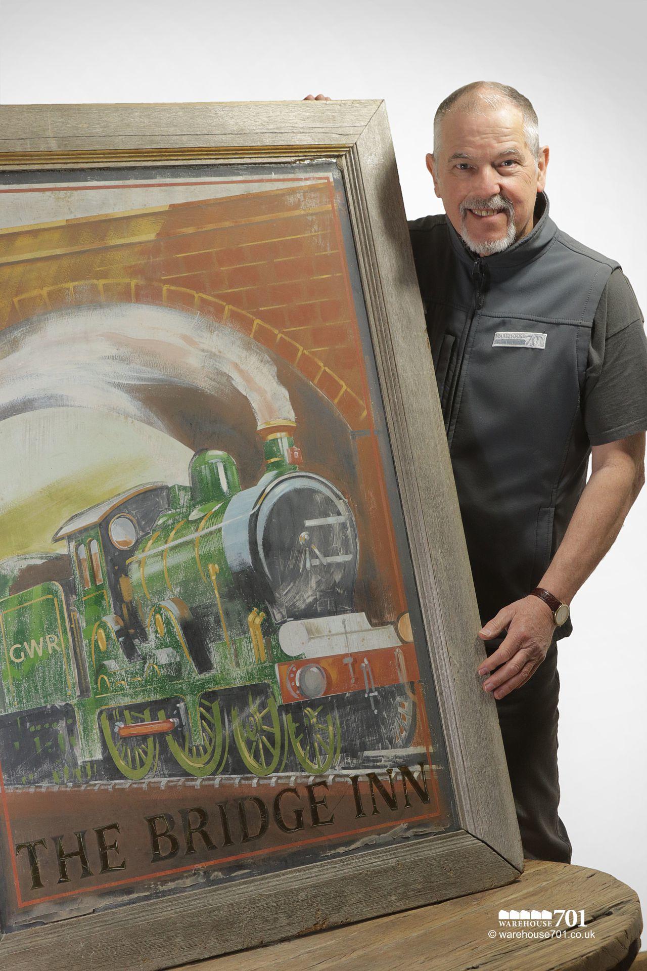 The Bridge Inn Hand Painted Oak Frame Pub Sign