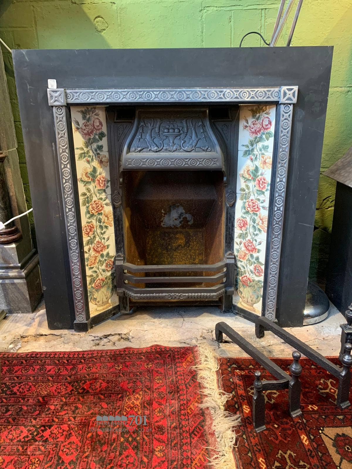 Reclaimed tiled fire place insert