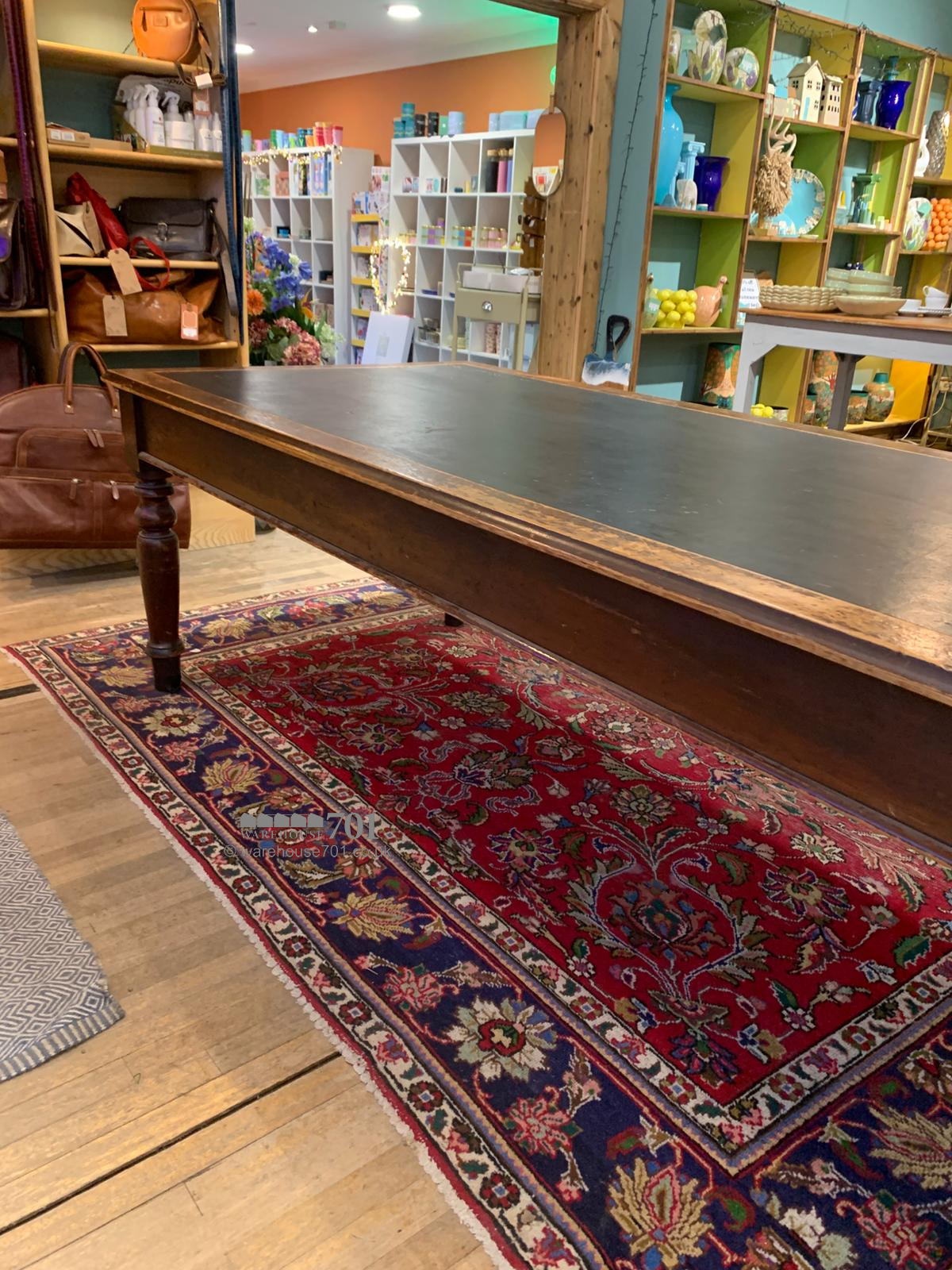 Large wooden 19th C library table