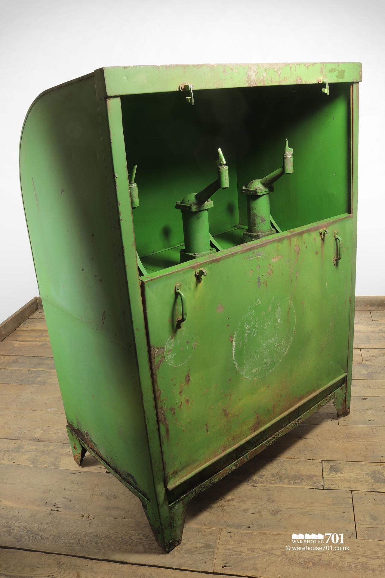 Vintage 1960s Green Forecourt or Workshop Castrol Oil Dispenser Cabinet.