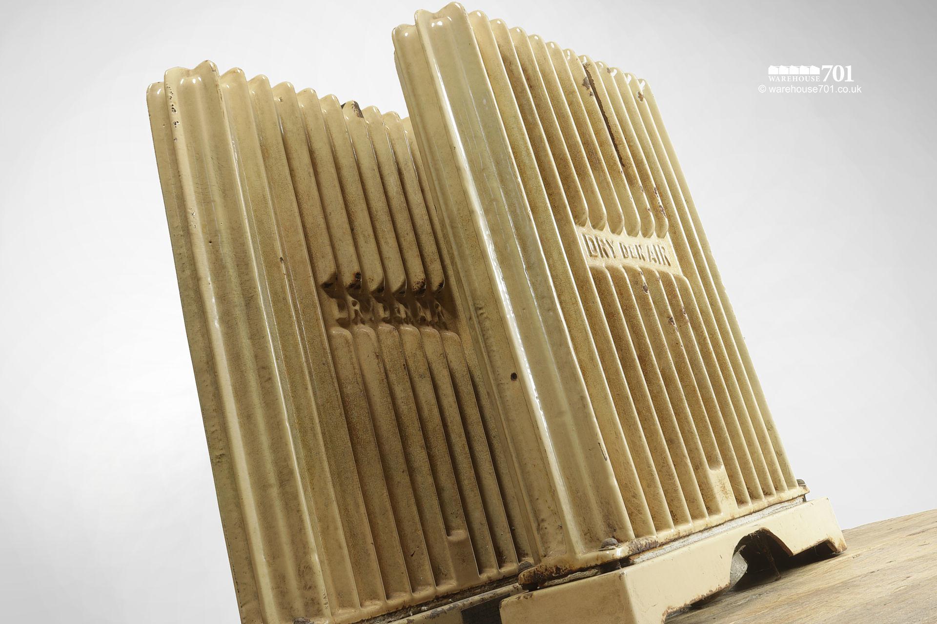 Pair of Stylish Vintage Fluted Dry-Den-Air Electric Radiators
