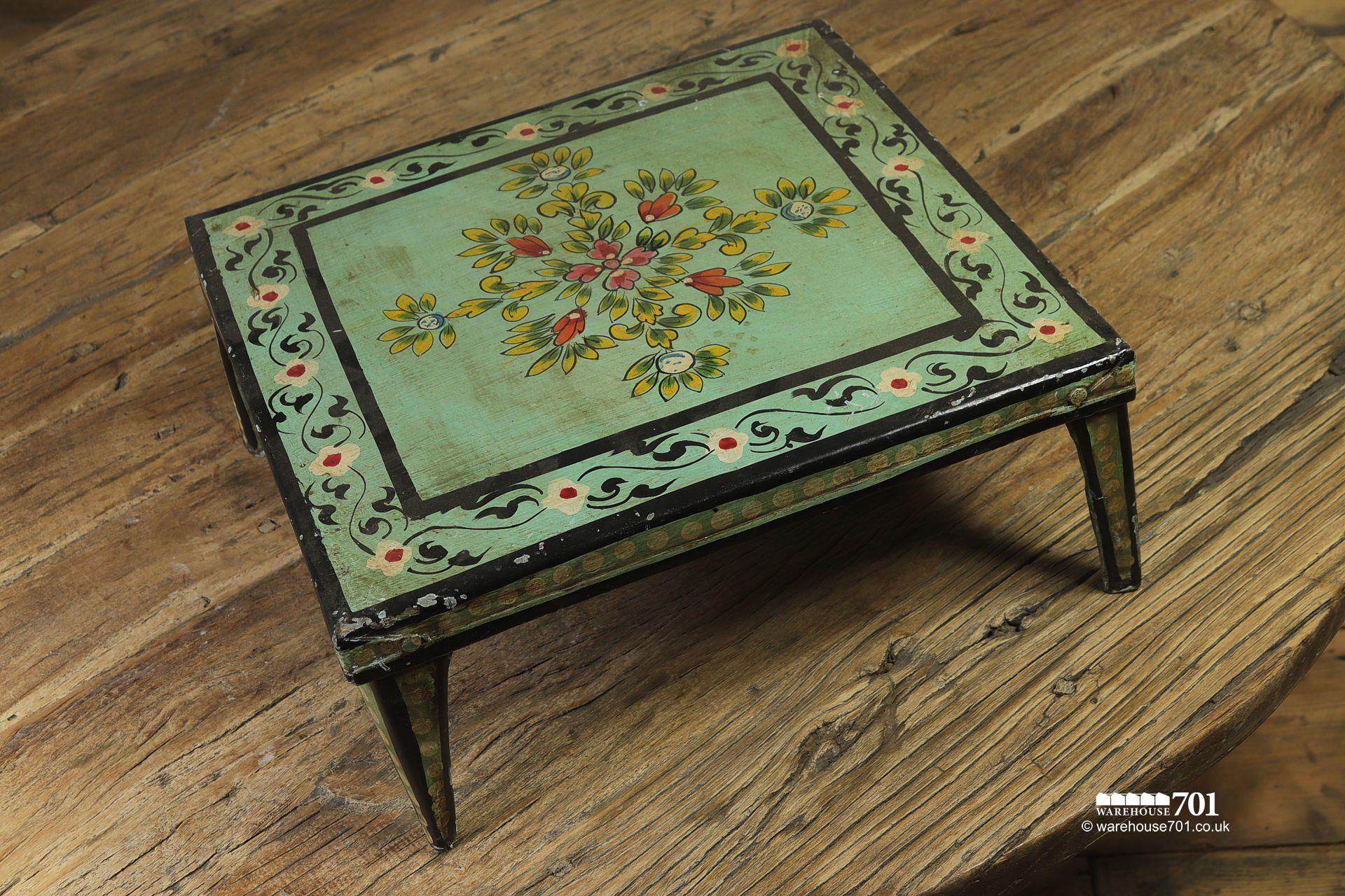 Vintage Hand Painted Miniature Metal Table