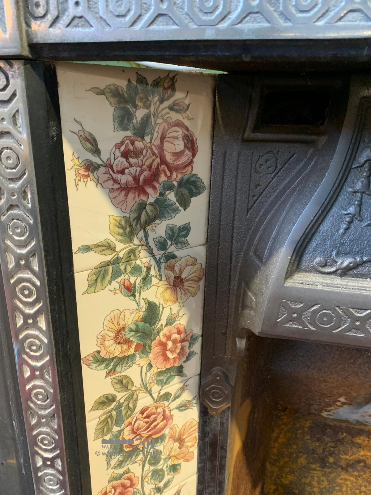 Vintage tiled fire place insert